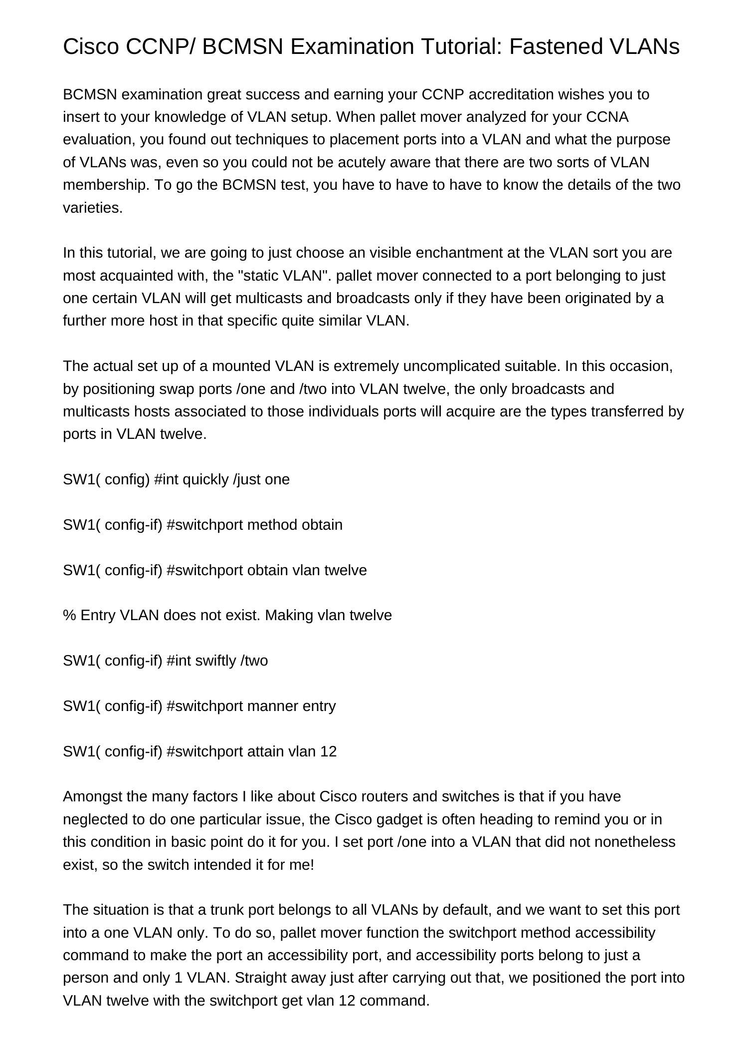 Cisco CCNP BCMSN Examination Tutorial Set VLANsfxdio.pdf.pdf | DocDroid