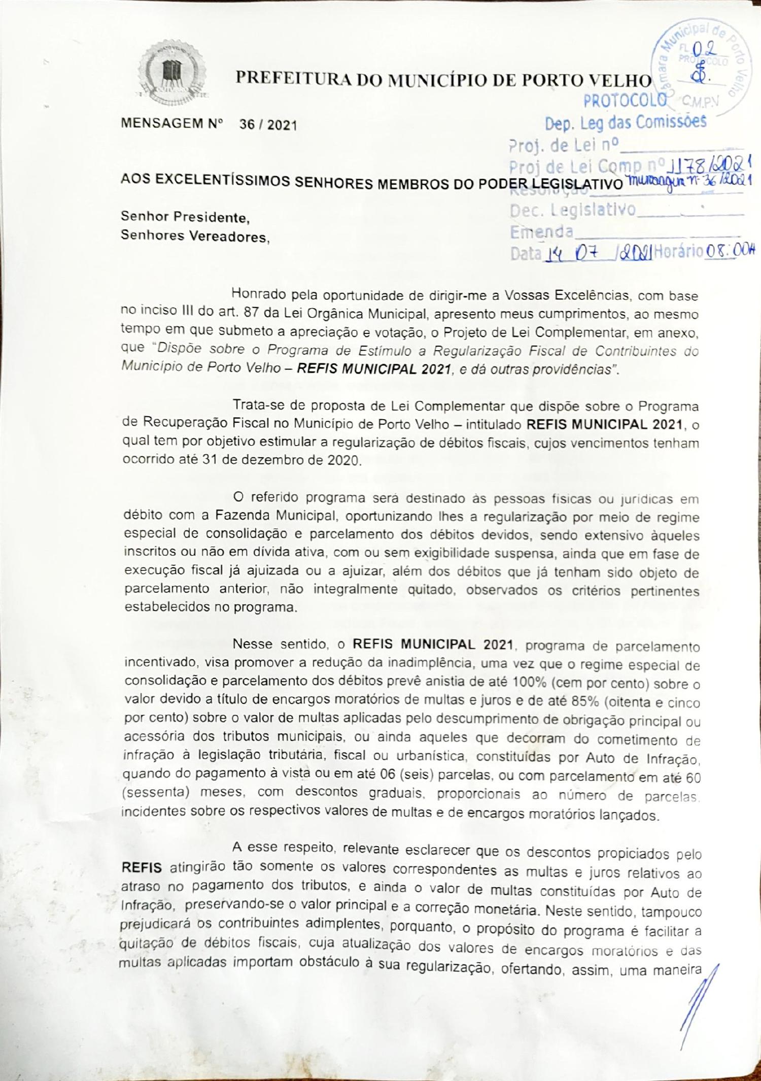 PROJETO DE LEI COMPLEMENTAR N° 1178.2021 - MENSAGEM N° 36.2021.pdf | DocDroid