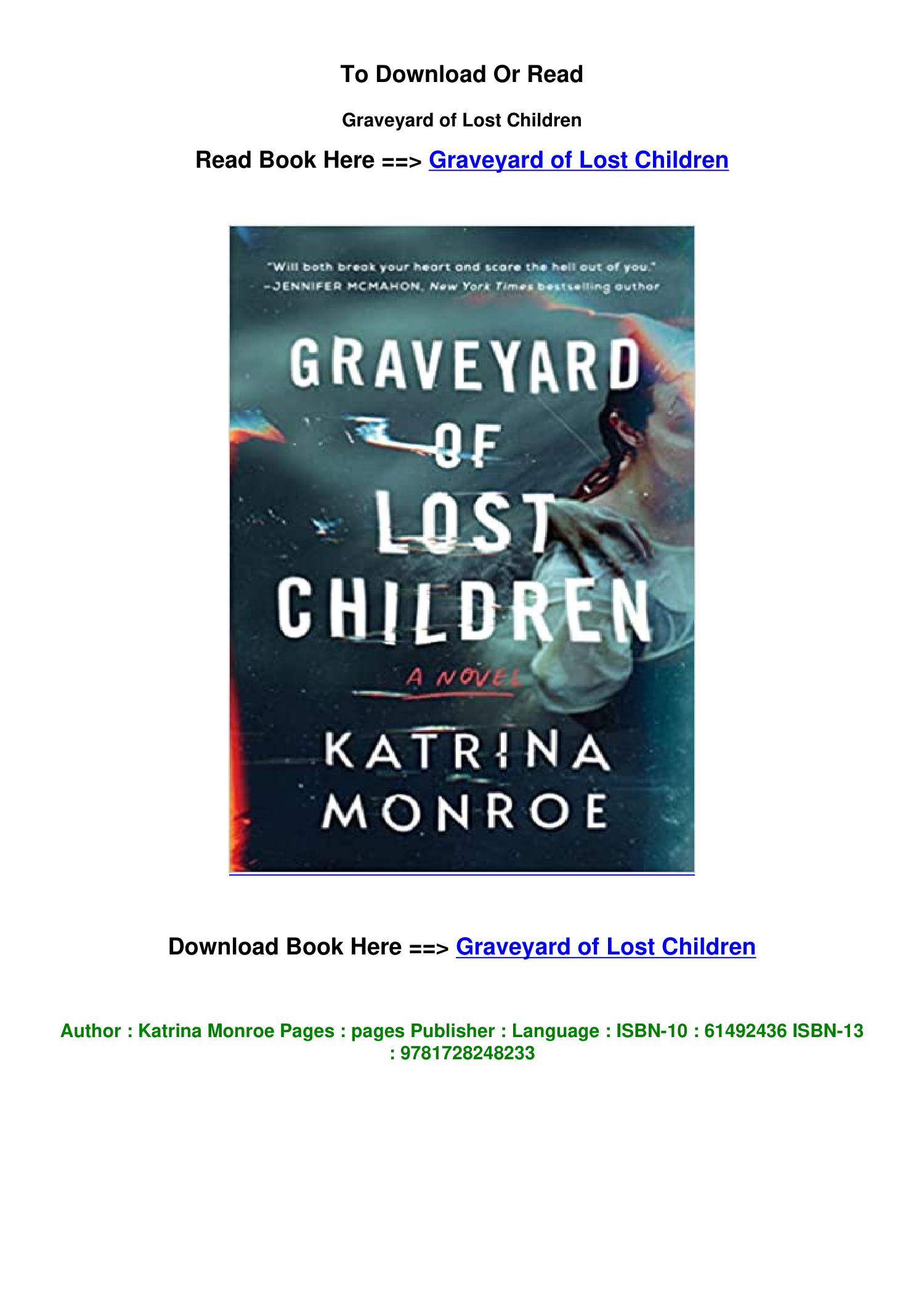 DOWNLOAD ePub Graveyard of Lost Children BY Katrina Monroe.pdf | DocDroid