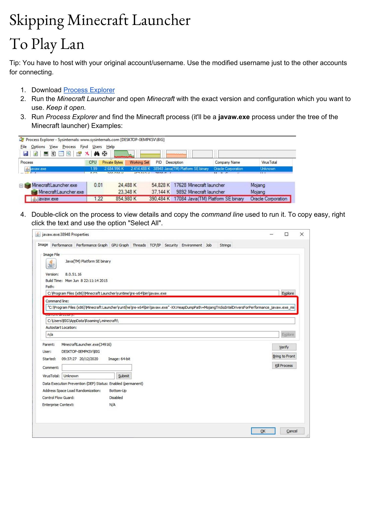Skipping Minecraft Launcher to play lan .pdf | DocDroid