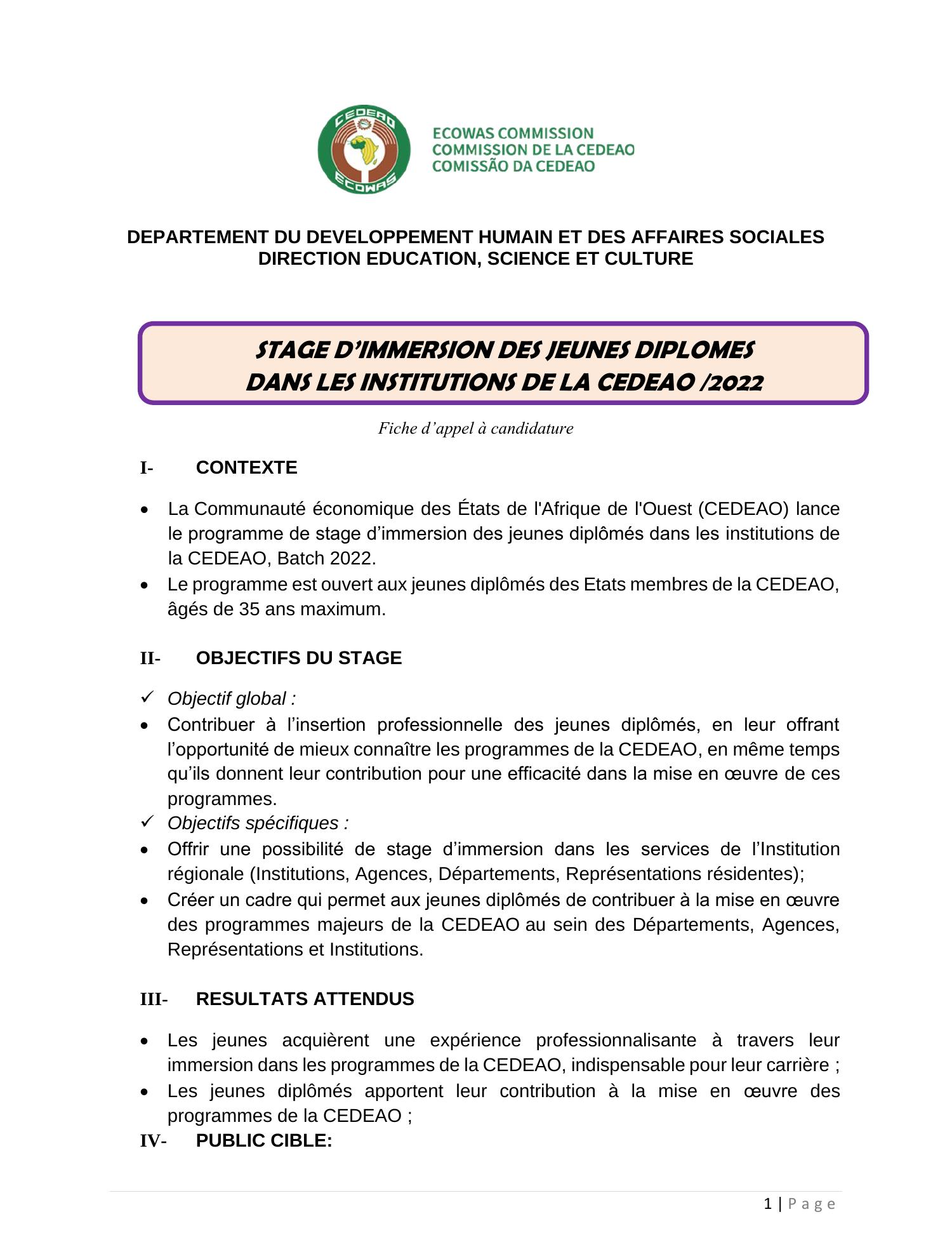 Fiche-appel-stage-CEDEAO-2022.pdf | DocDroid