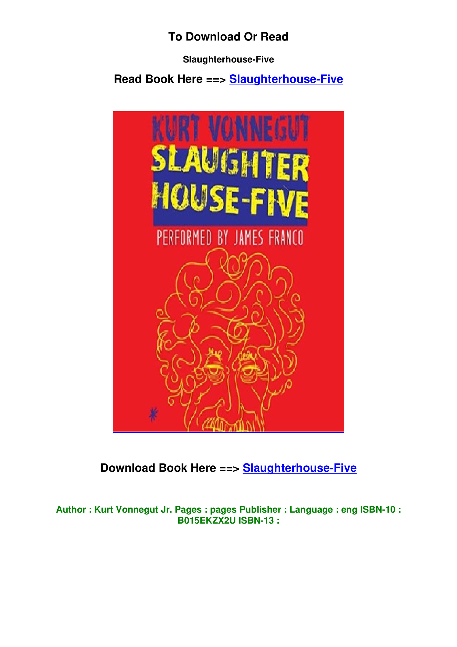 EPUB download Slaughterhouse Five By Kurt Vonnegut Jr .pdf | DocDroid