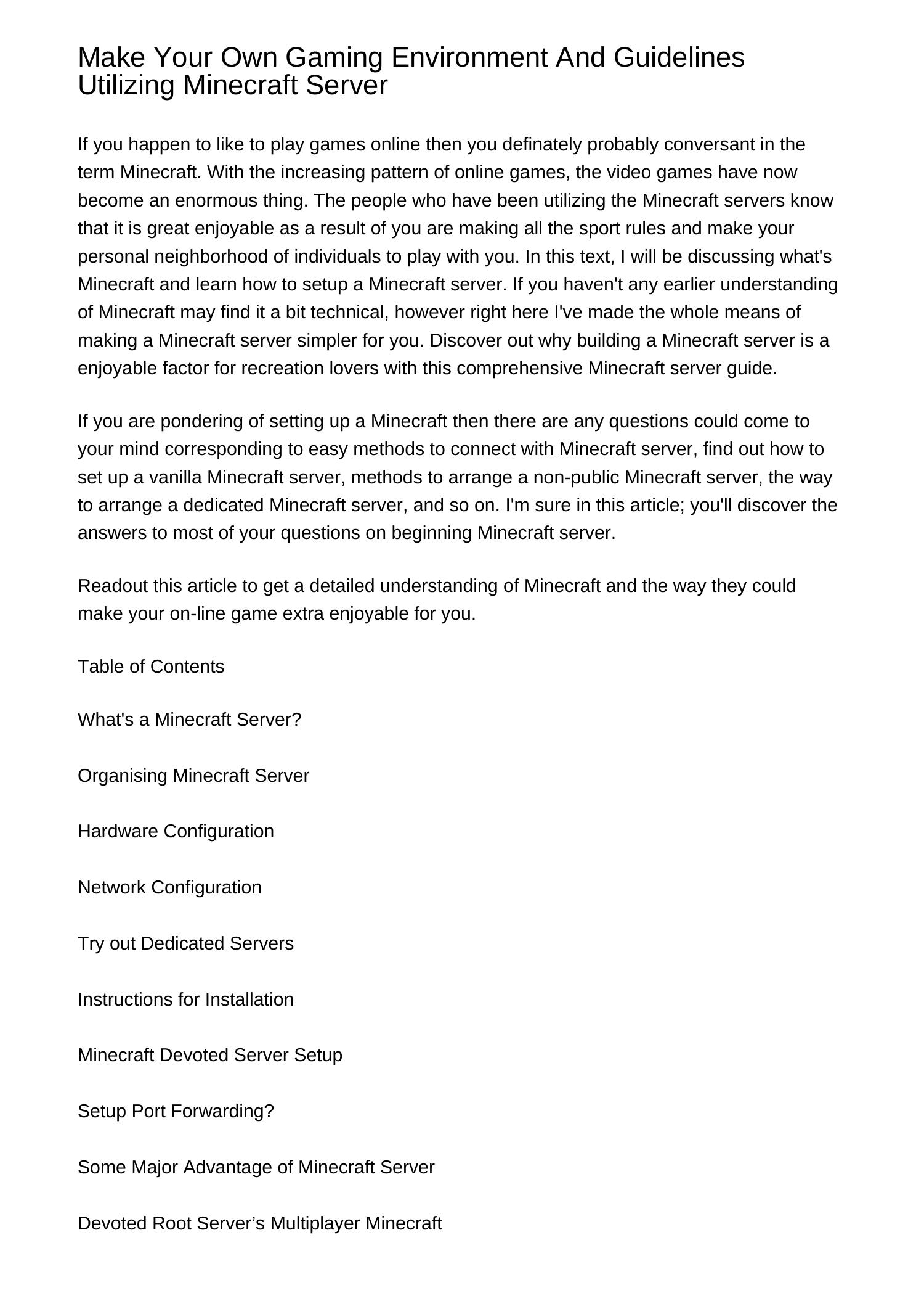 Make Your Personal Gaming Environment And Rules Using Minecraft ...