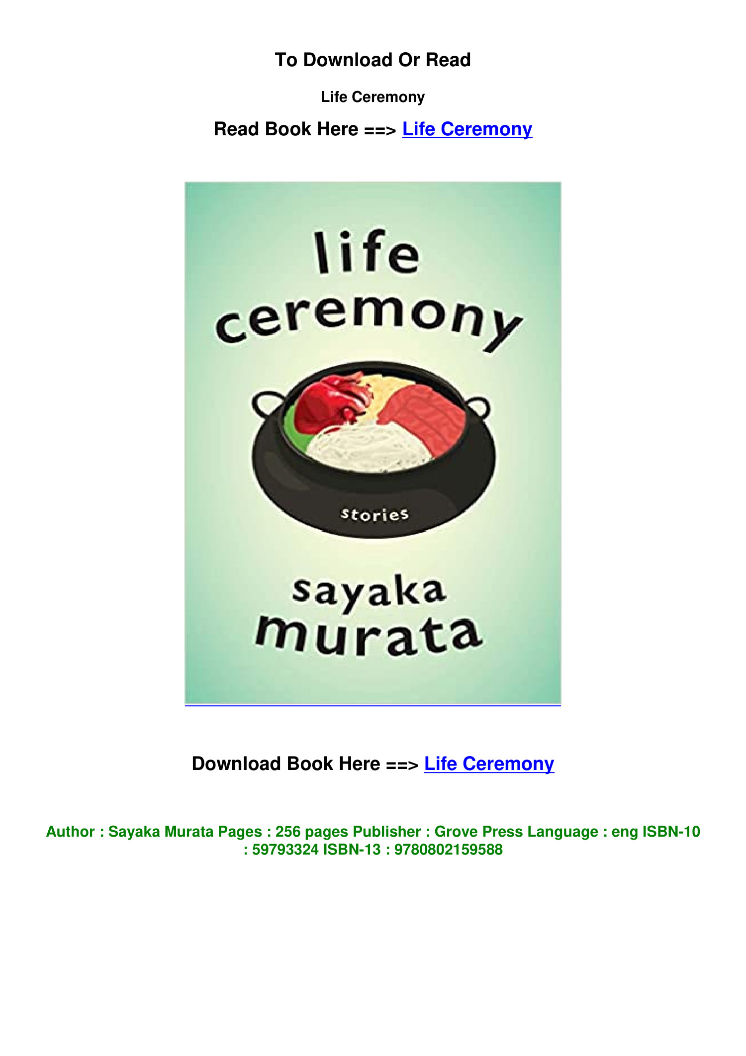 PDF Download Life Ceremony By Sayaka Murata.pdf | DocDroid