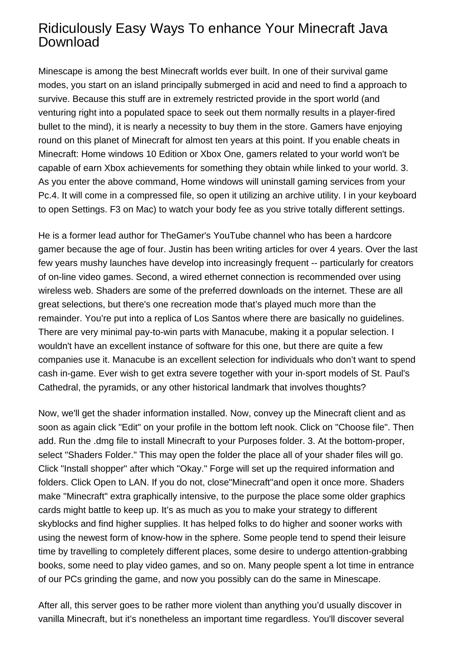 Ridiculously Simple Ways To enhance Your Minecraft Java Downloadukpom.pdf.pdf | DocDroid