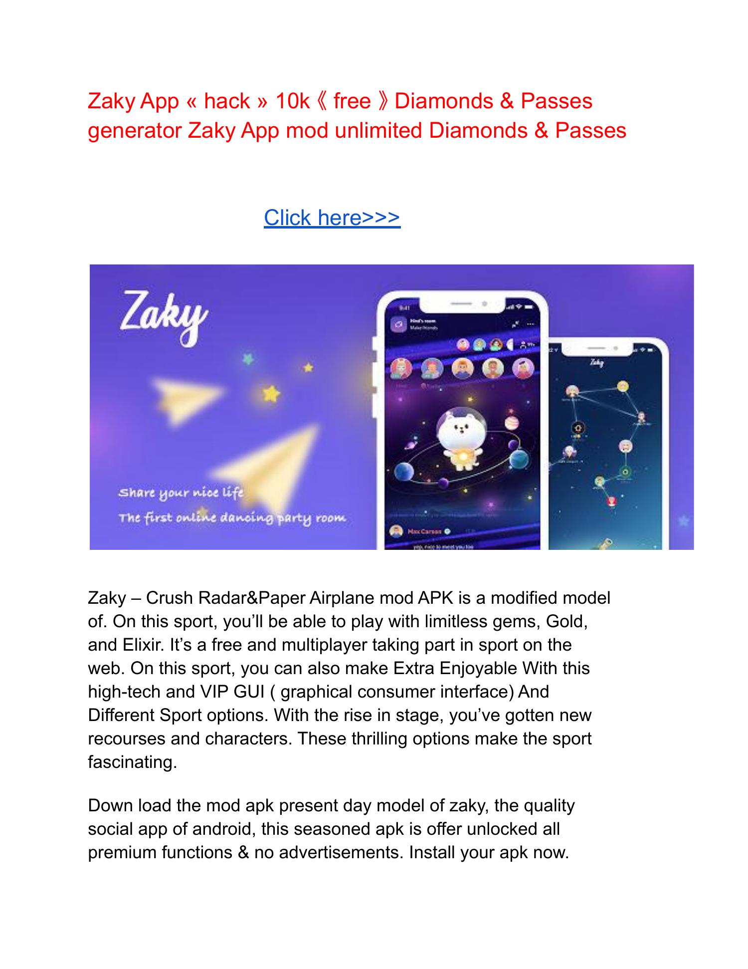 Zaky App « hack » 10k 《 free 》 Diamonds & Passes generator Zaky App mod unlimited Diamonds ...