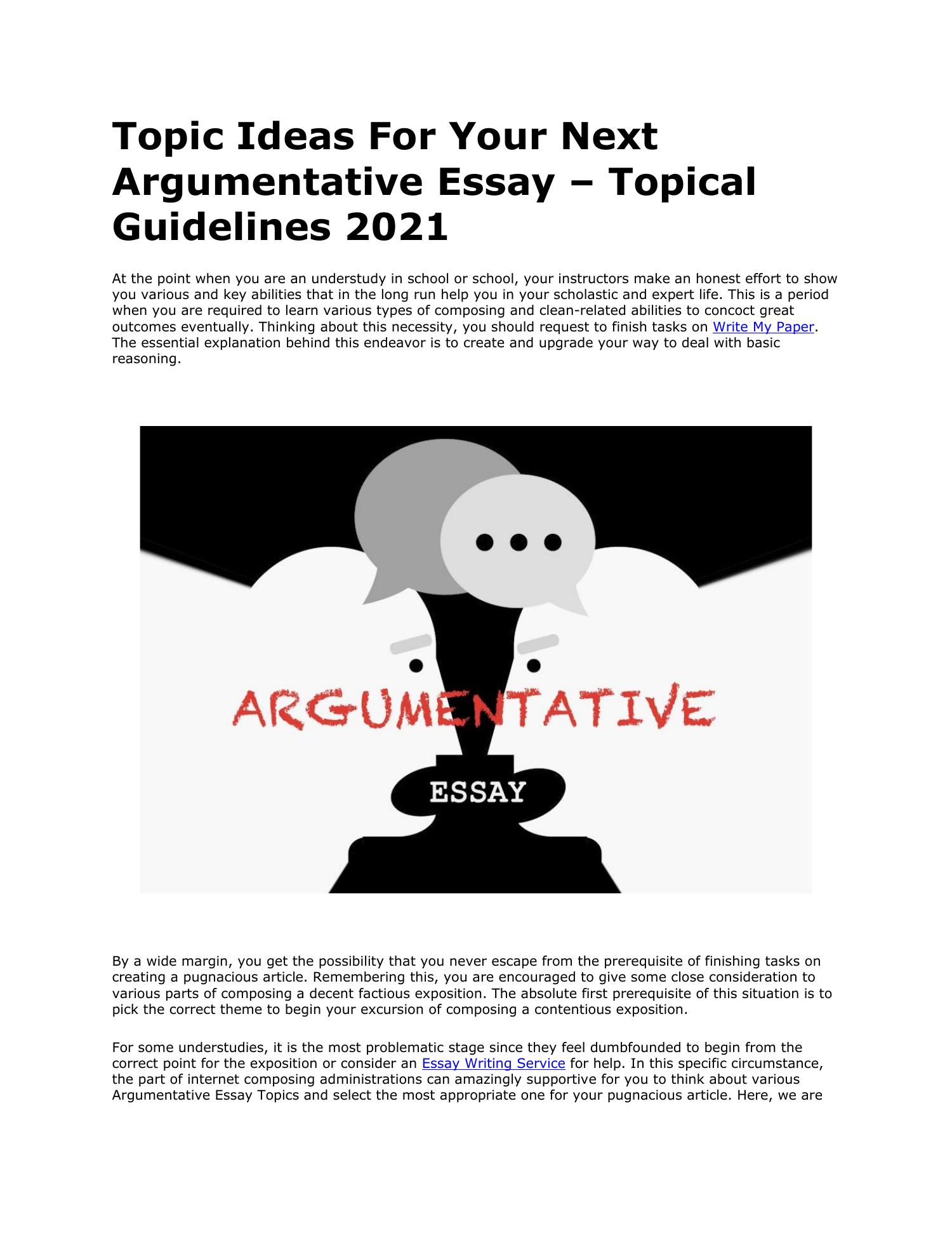 Topic Ideas For Your Next Argumentative Essa1.pdf | DocDroid