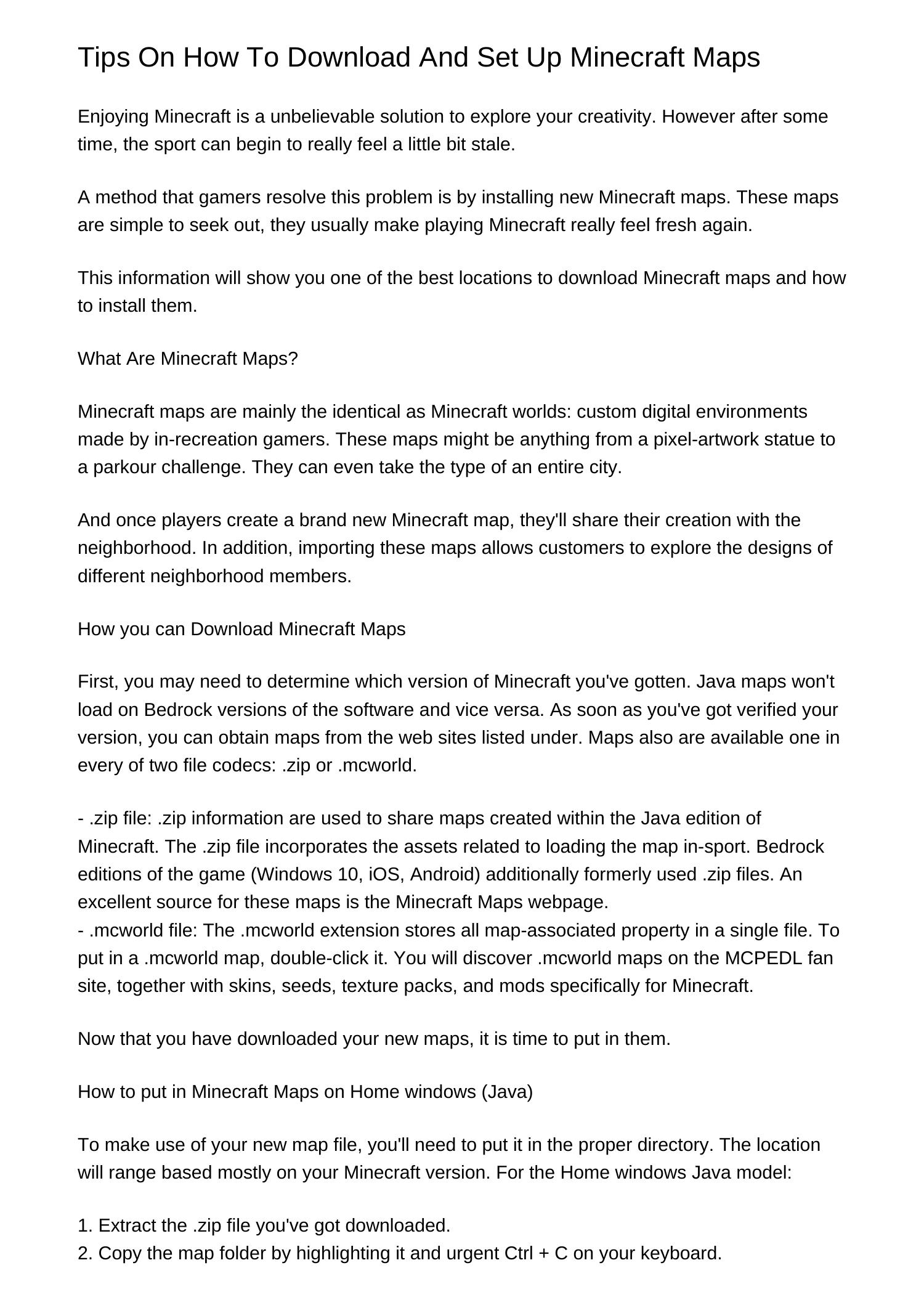 How To Download And Install Minecraft Mapscmupa.pdf.pdf | DocDroid