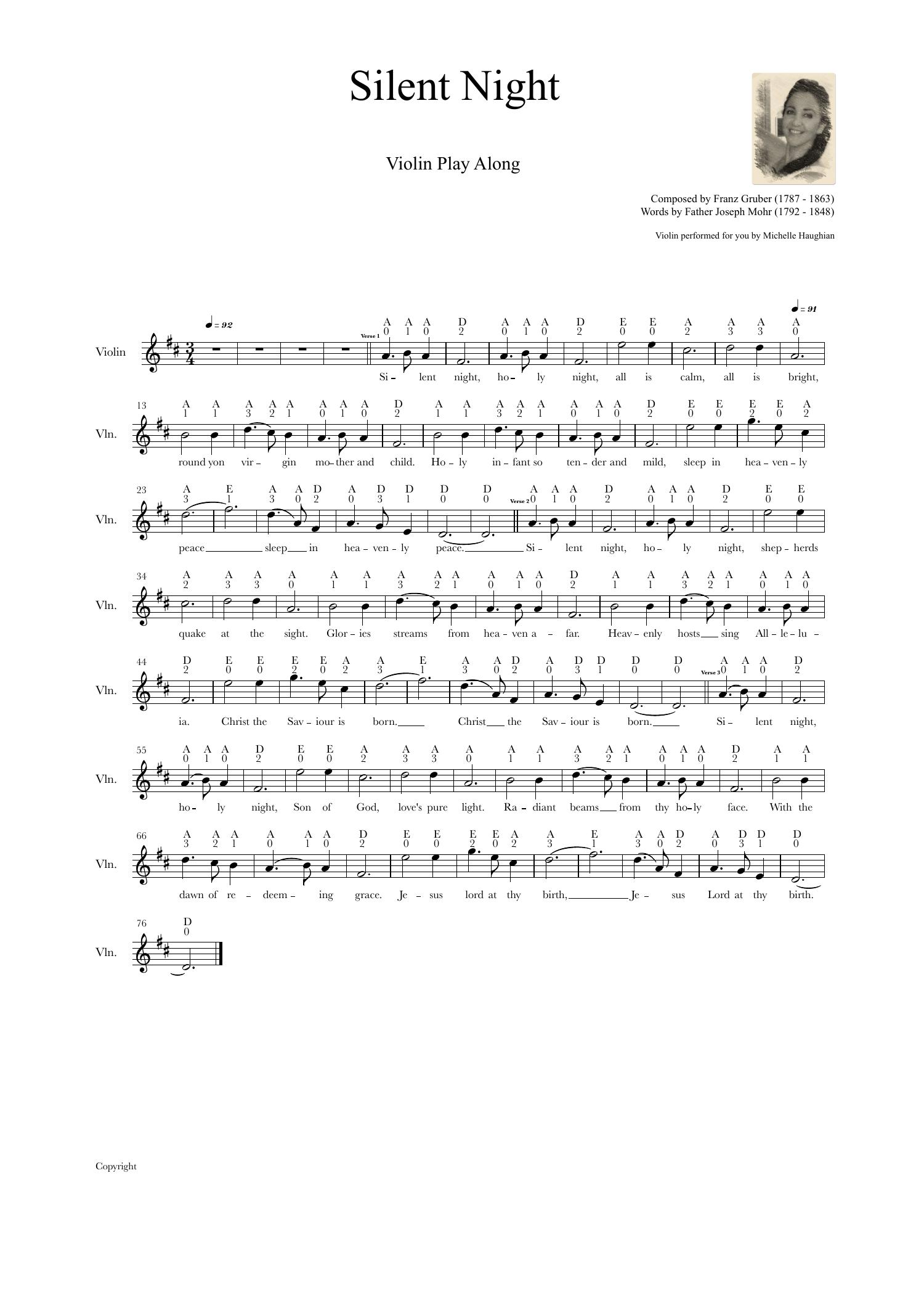Silent Night Violin Sheet Music
