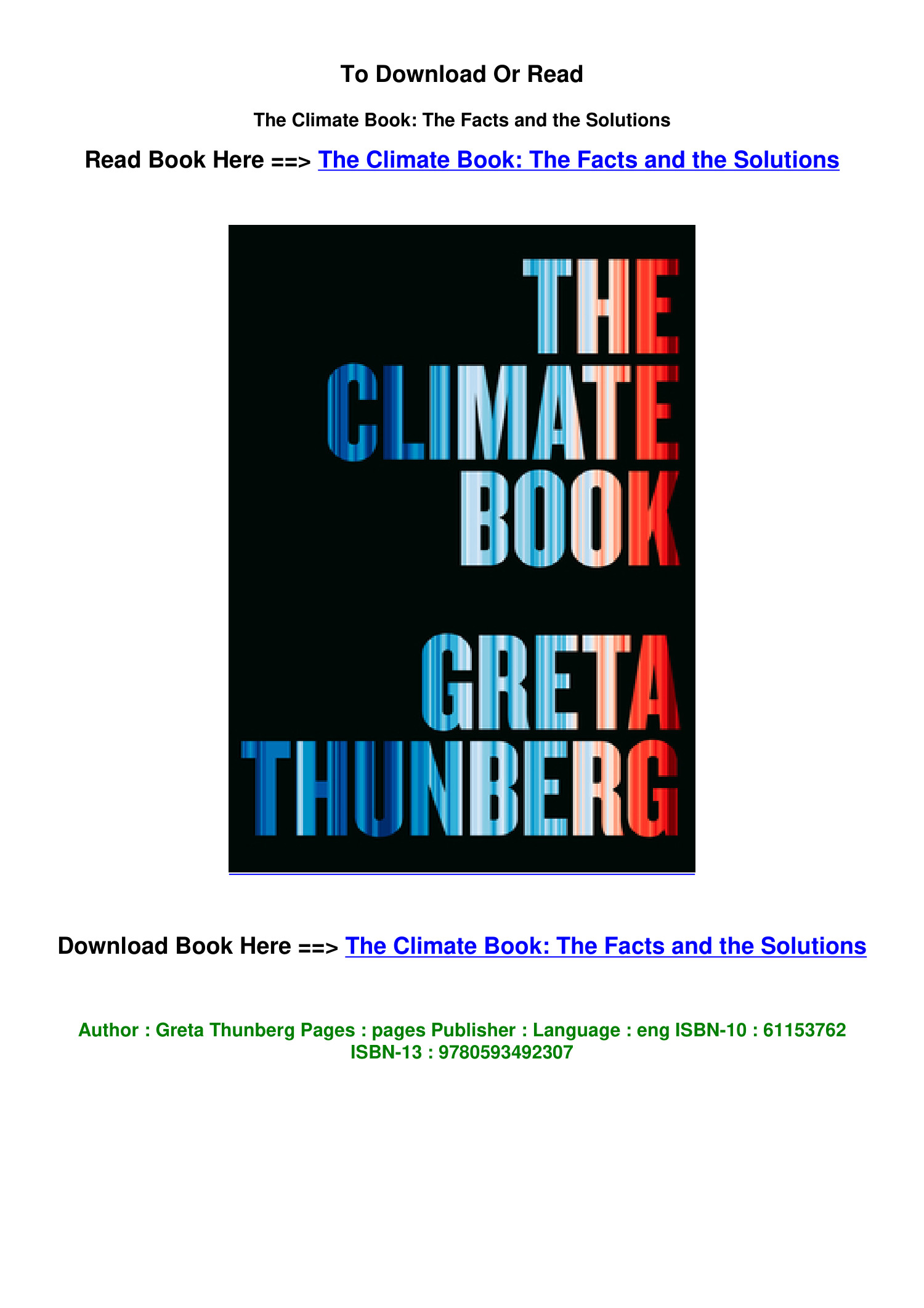 EPub DOWNLOAD The Climate Book The Facts and the Solutions by Greta ...