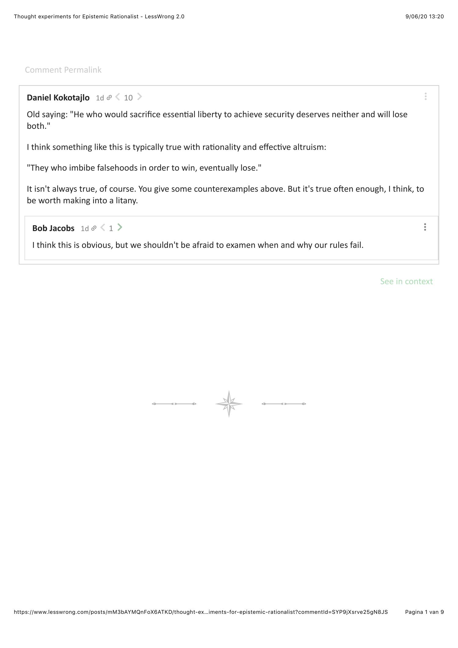 Thought experiments for Epistemic Rationalist - LessWrong 2.0.pdf ...
