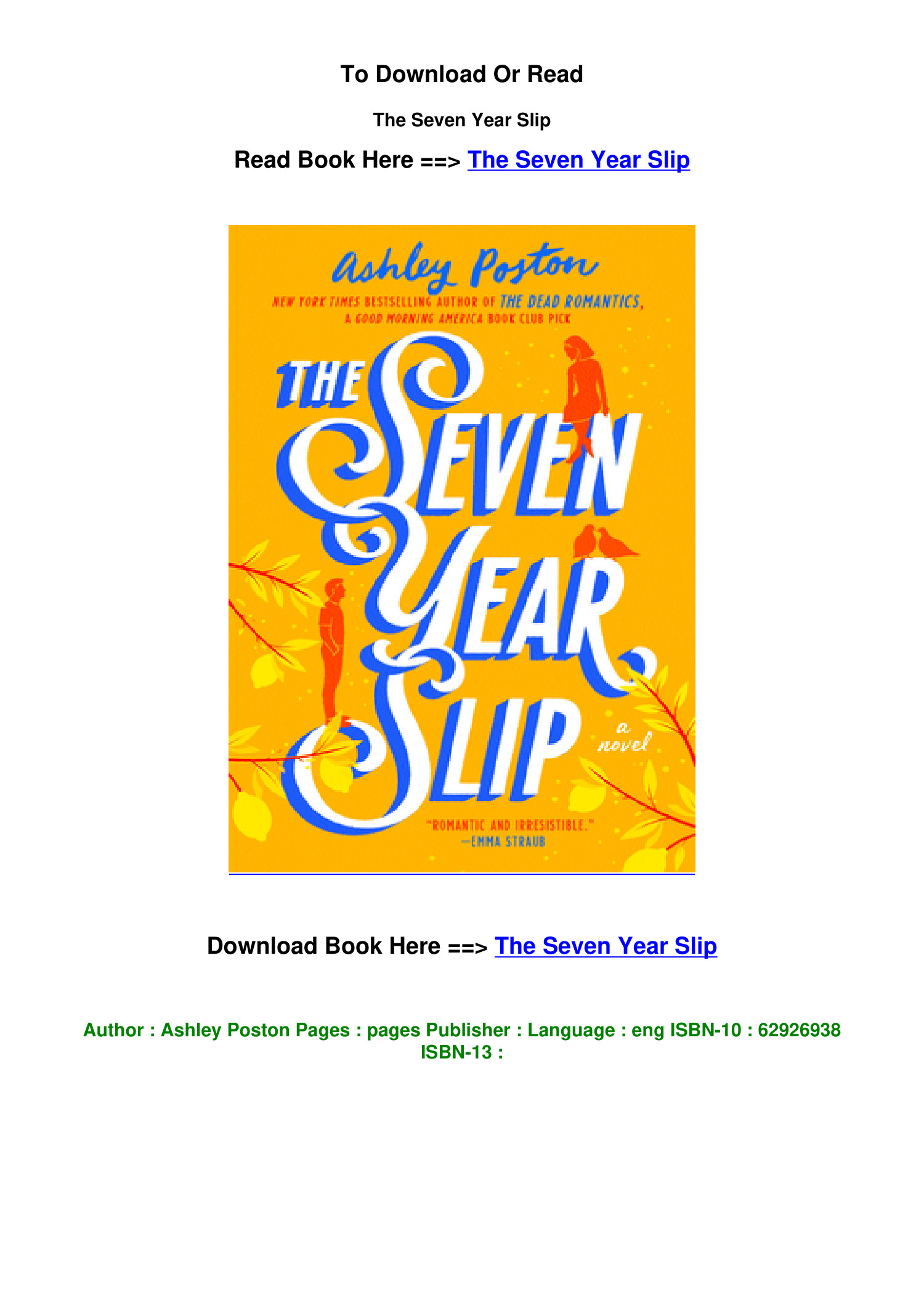 EPUB download The Seven Year Slip By Ashley Poston.pdf | DocDroid