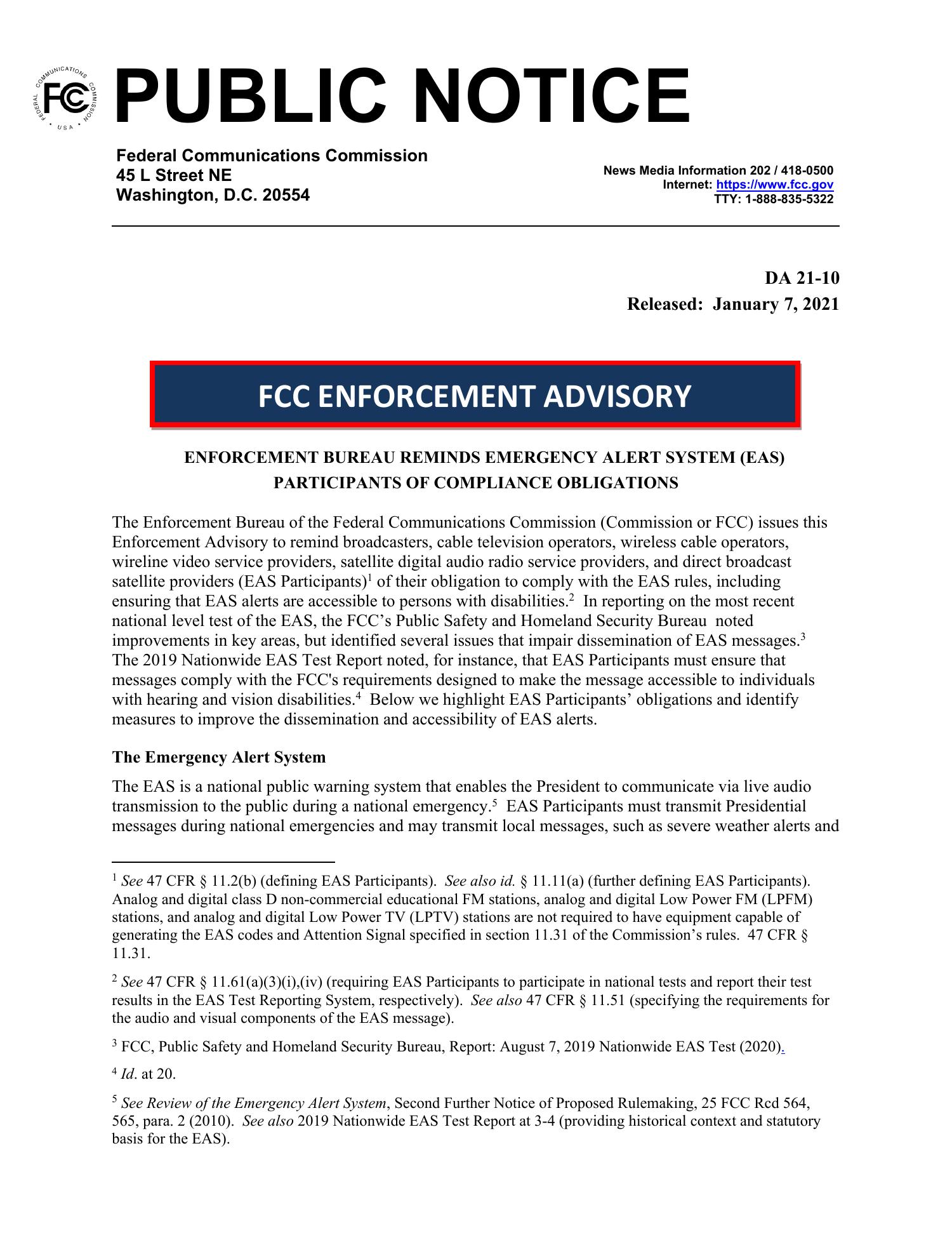 FCC Enforcement Advisory.pdf | DocDroid