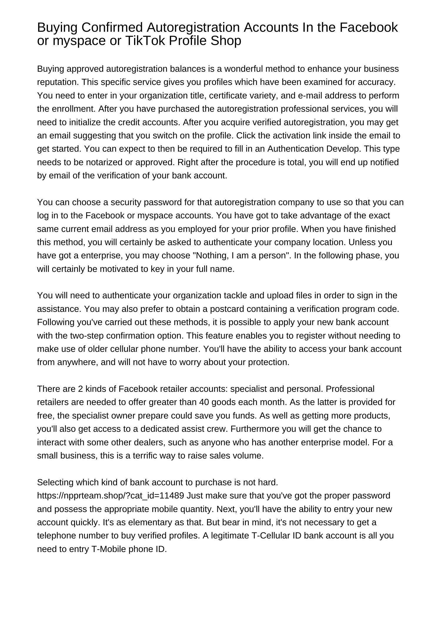 How to choose Verified Autoregistration Accounts In the Facebook or myspace or TikTok Profile ...