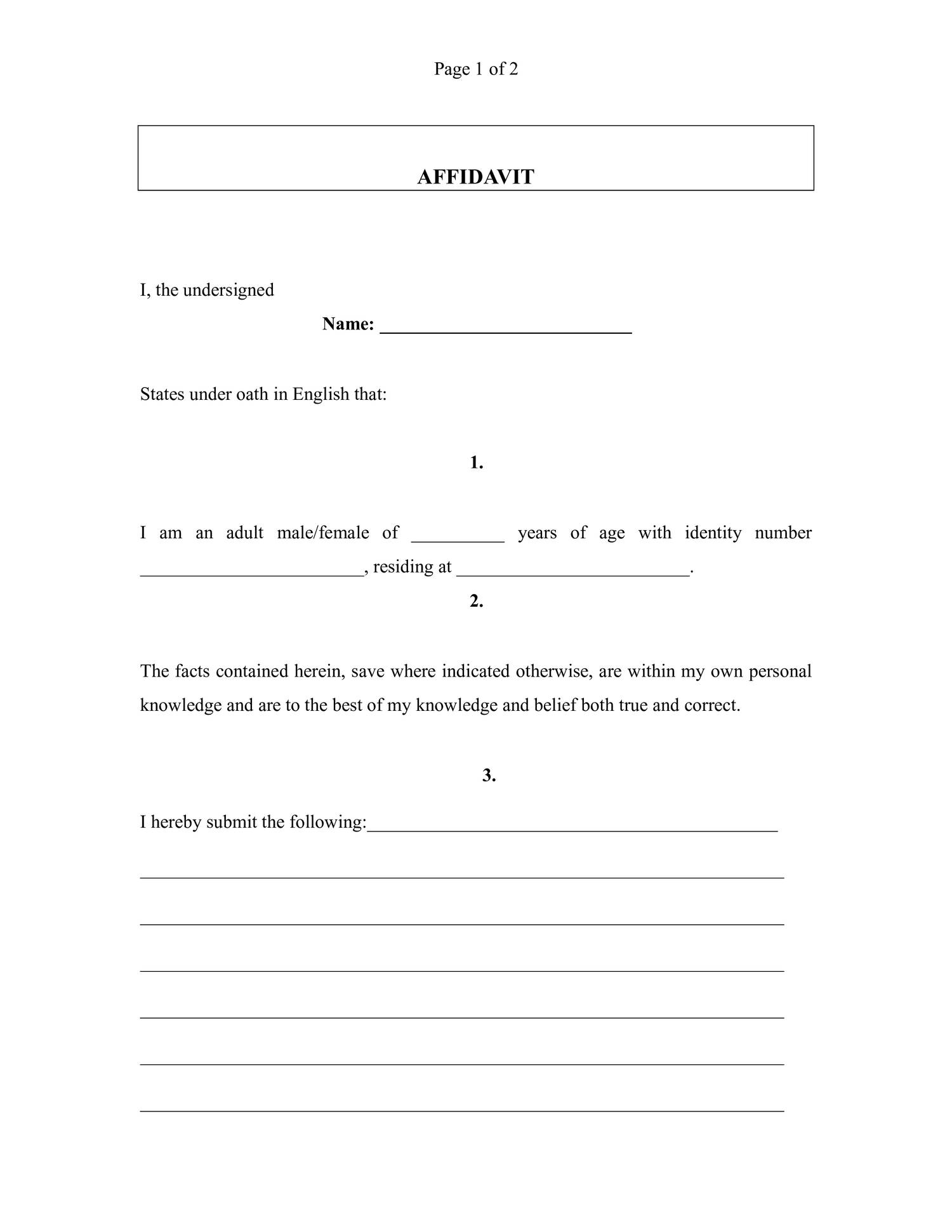 Affidavit Template.pages | DocDroid