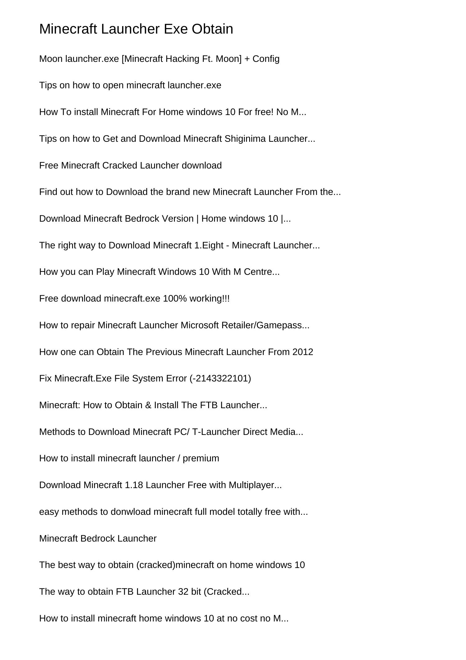Minecraft Launcher Exe Obtaintmupt.pdf.pdf | DocDroid