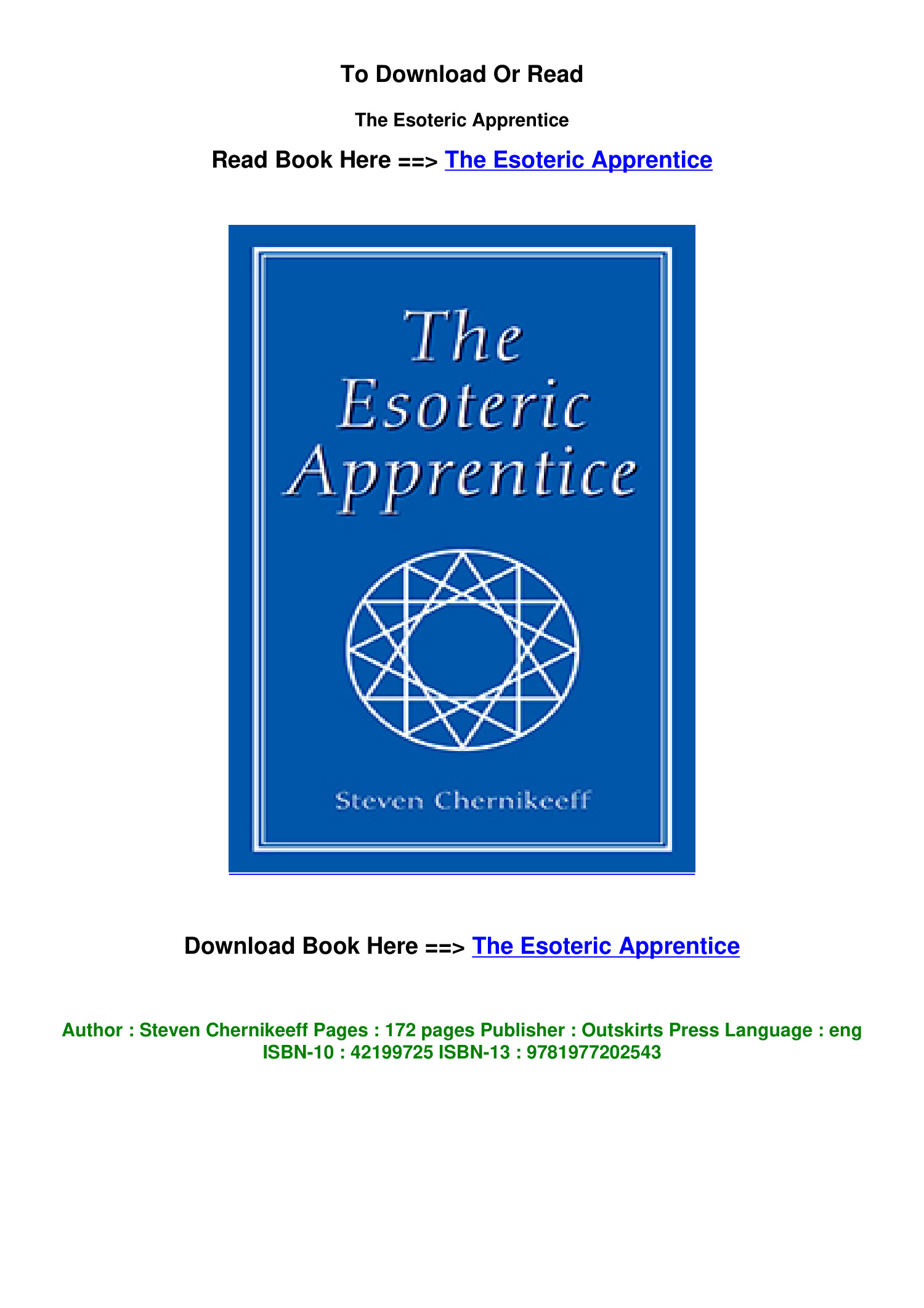 EPUB DOWNLOAD The Esoteric Apprentice By Steven Chernikeeff.pdf | DocDroid