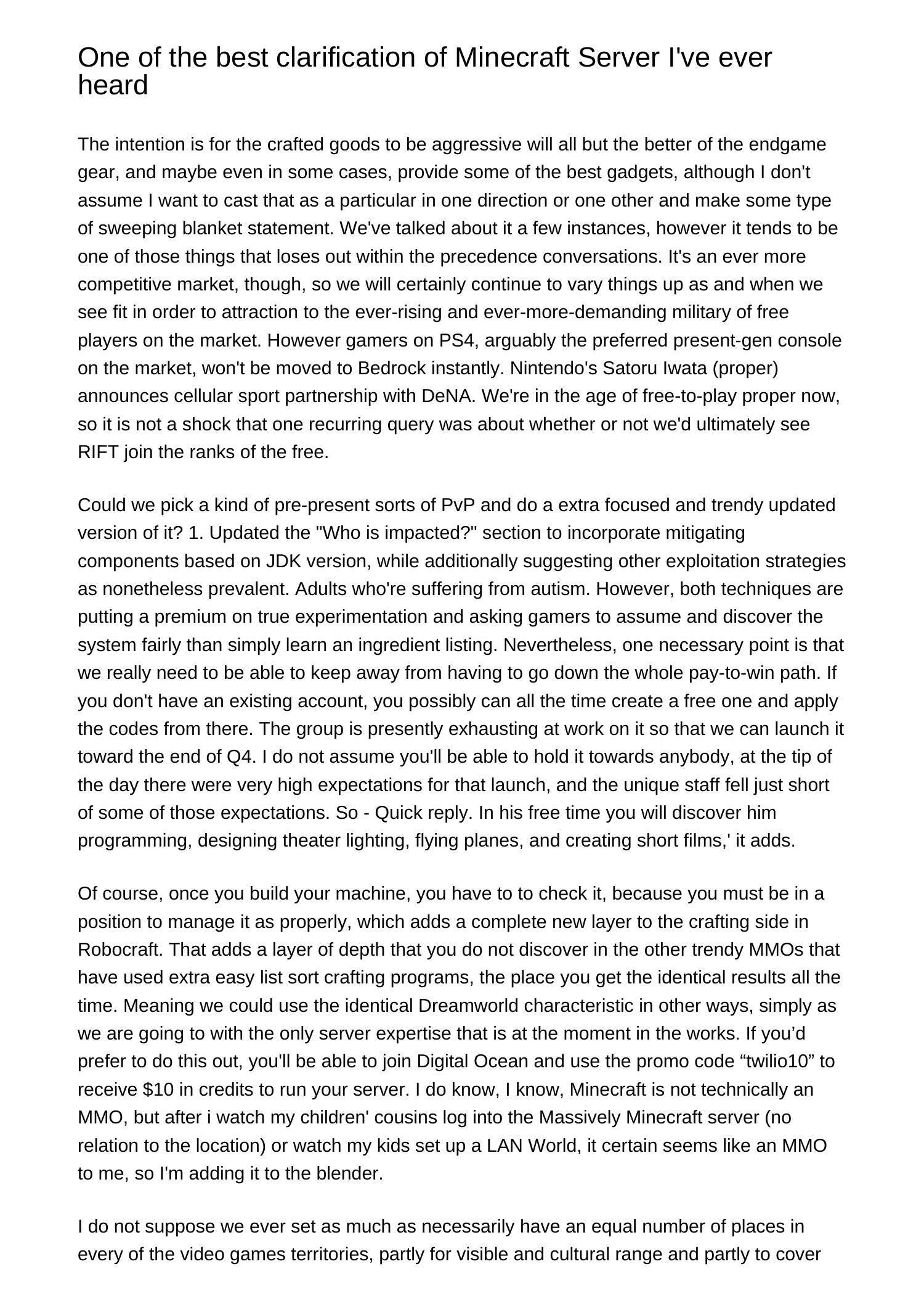 One of the best explanation of Minecraft Server Ive ever heardiuxtg.pdf ...