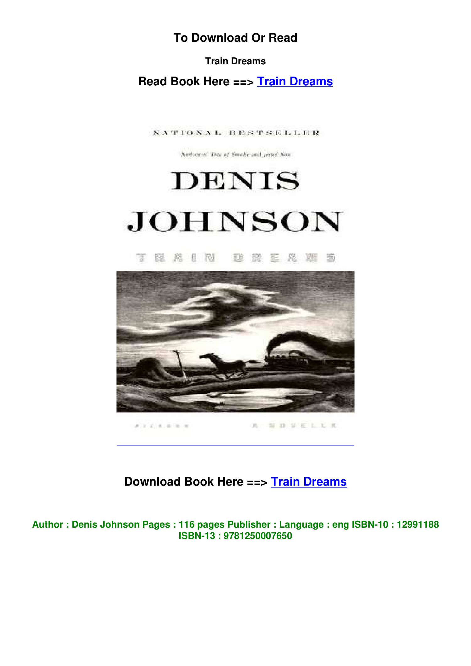 download EPub Train Dreams By Denis Johnson.pdf | DocDroid