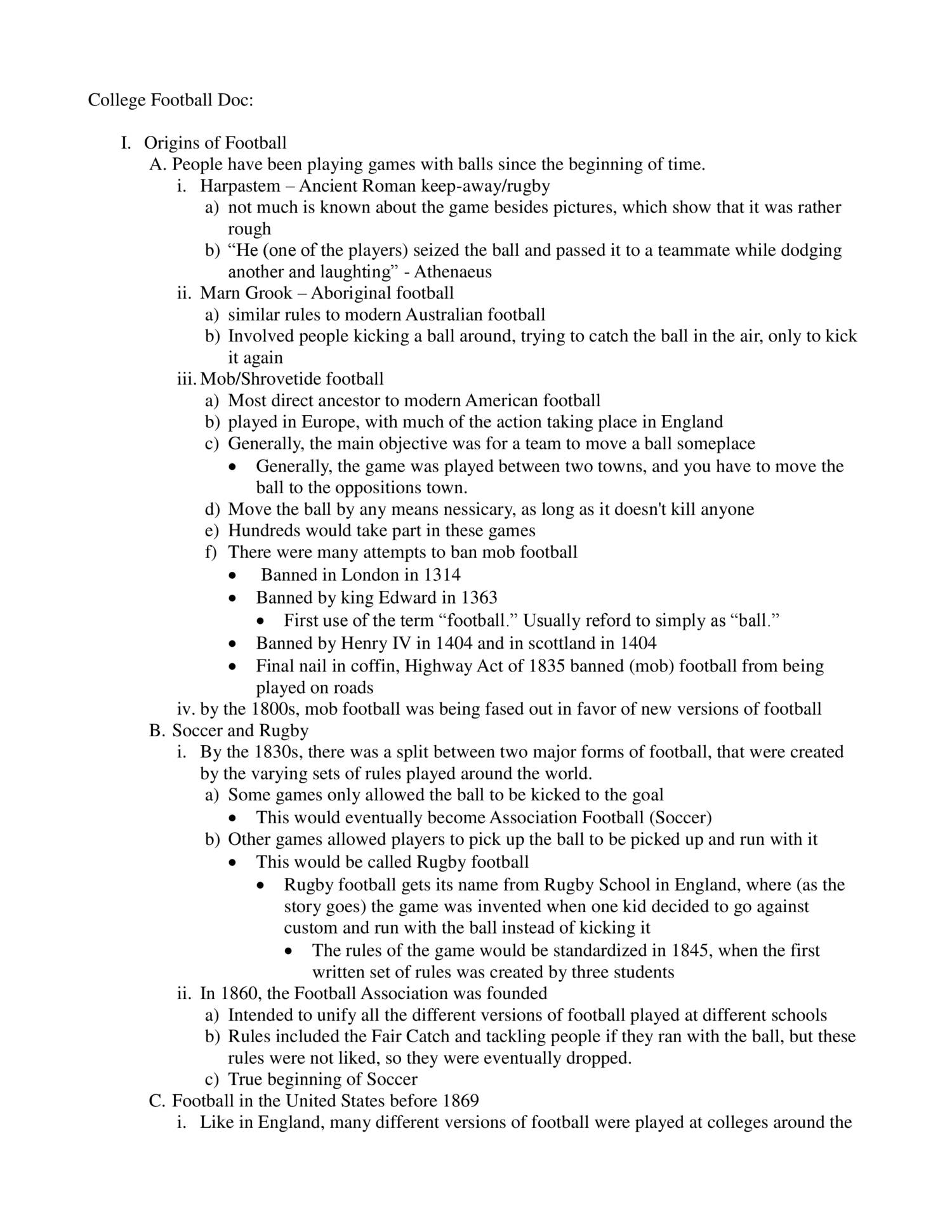 College football documentary outline.doc | DocDroid