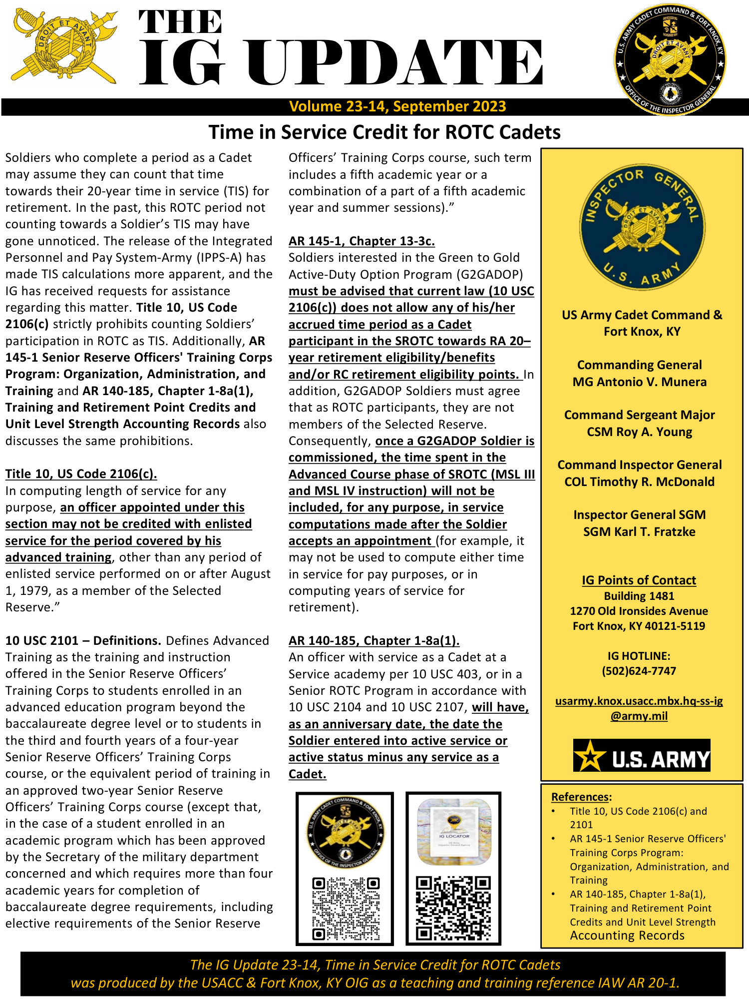 IG Update 23-14 Time in Service Credit.pdf | DocDroid