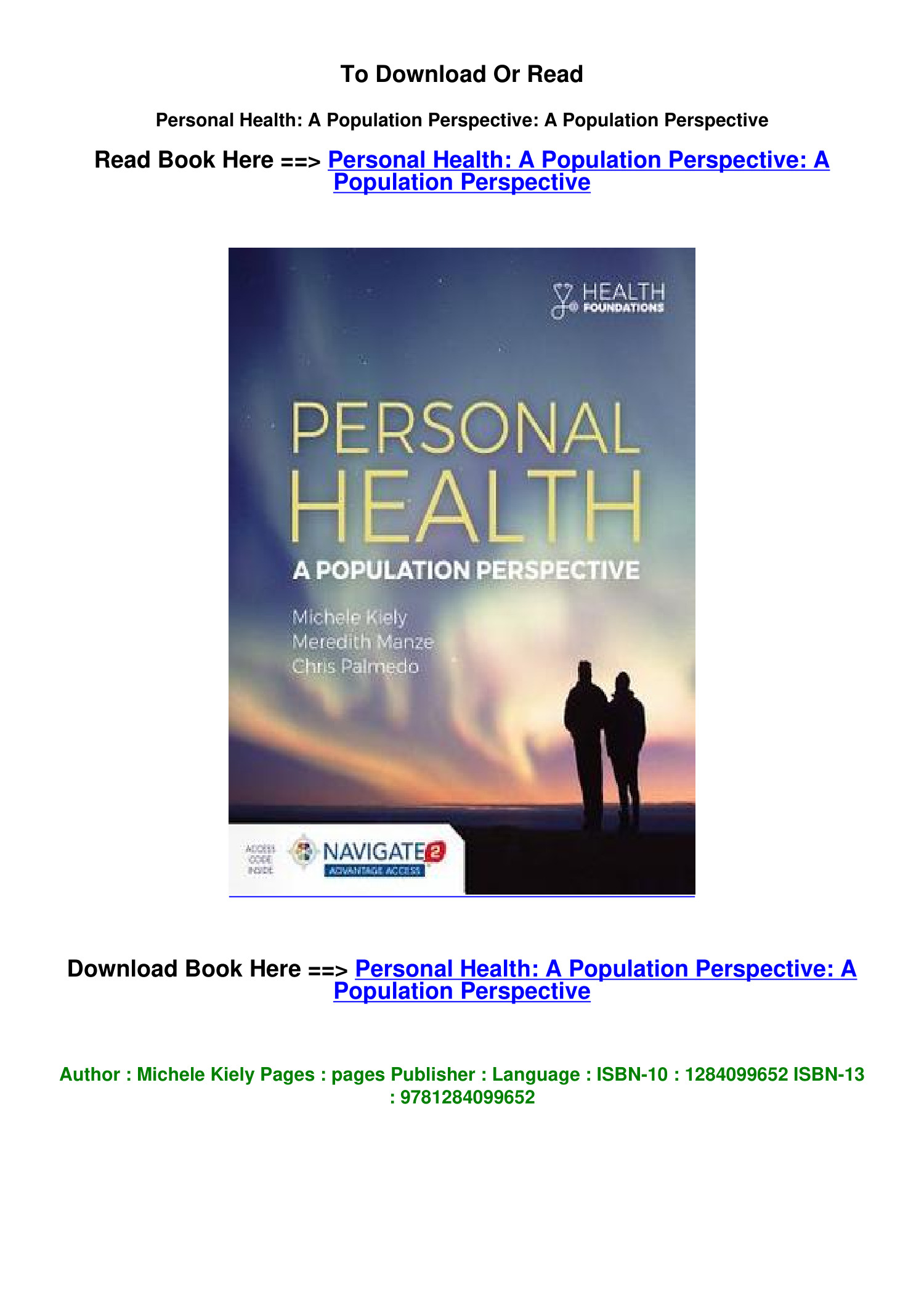 download EPub Personal Health A Population Perspective A Population .pdf | DocDroid