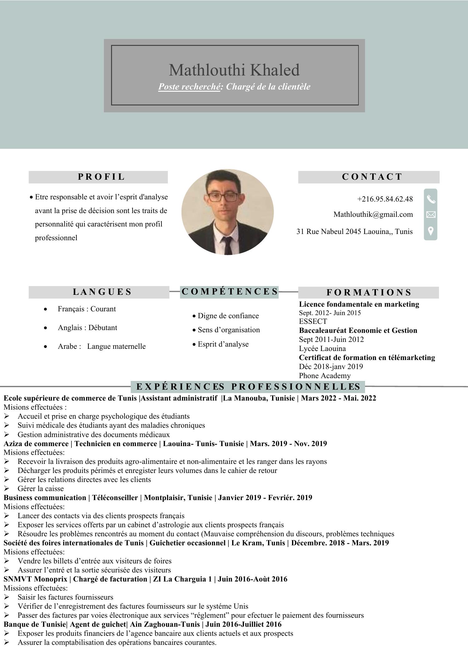 CV Chargé de la clientéle.docx | DocDroid