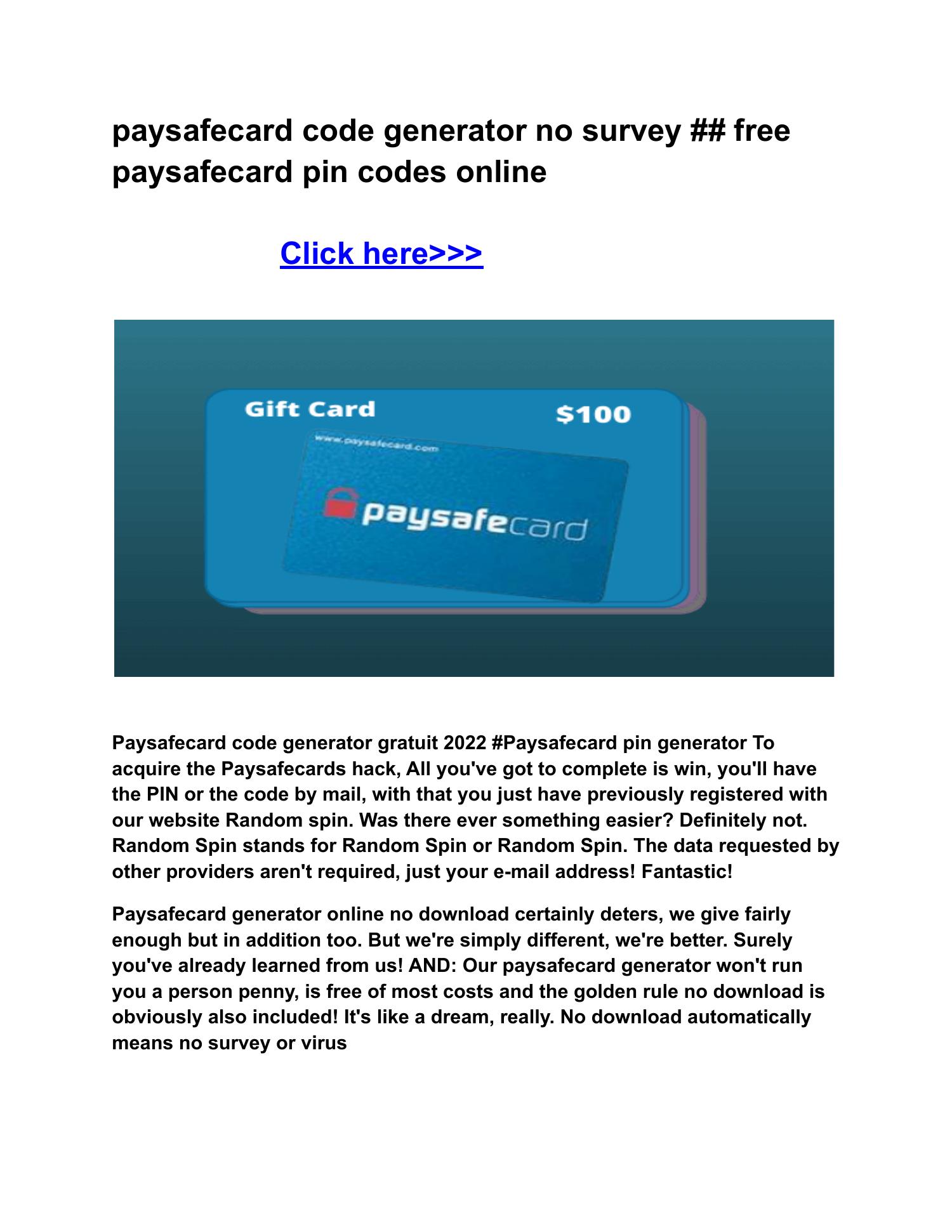 Paysafecard Code Generator No Survey Free Paysafecard Pin Codes Paysafecard Code Generator No Survey Free Paysafecard Pin Codes