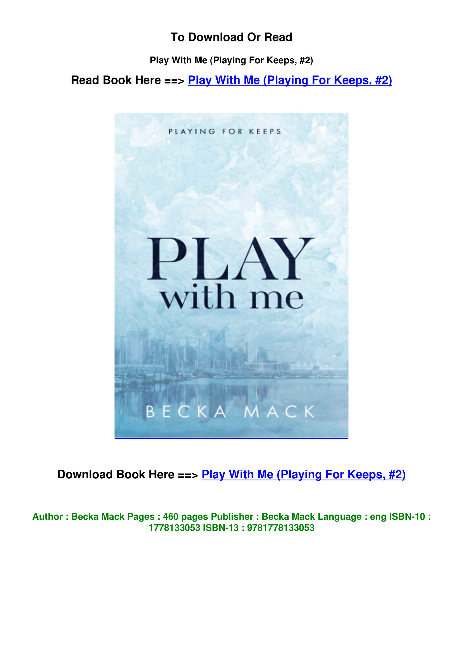 DOWNLOAD pdf Play With Me Playing for Keeps 2 By Becka Mack.pdf | DocDroid