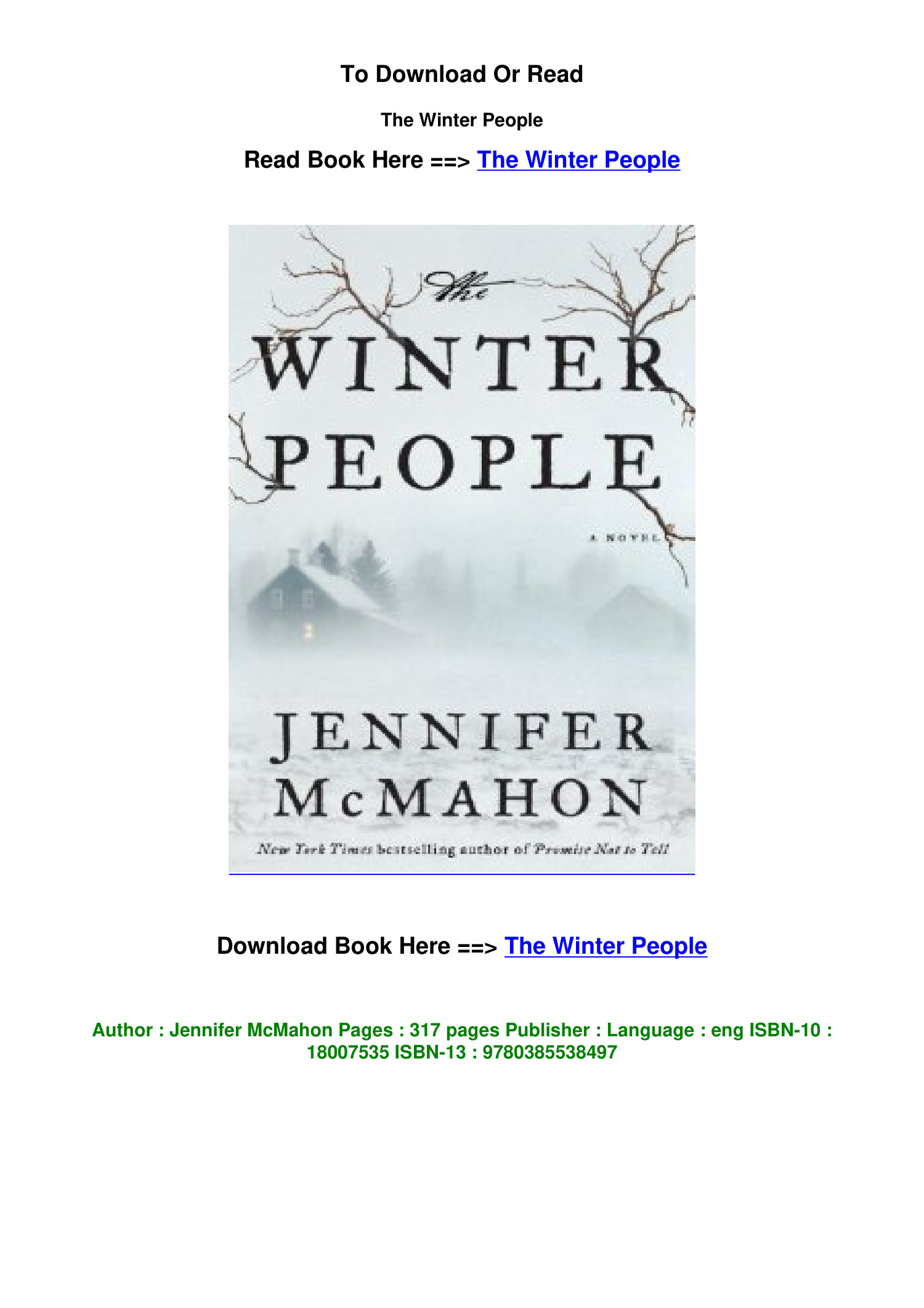 Download EPUB The Winter People By Jennifer McMahon.pdf | DocDroid