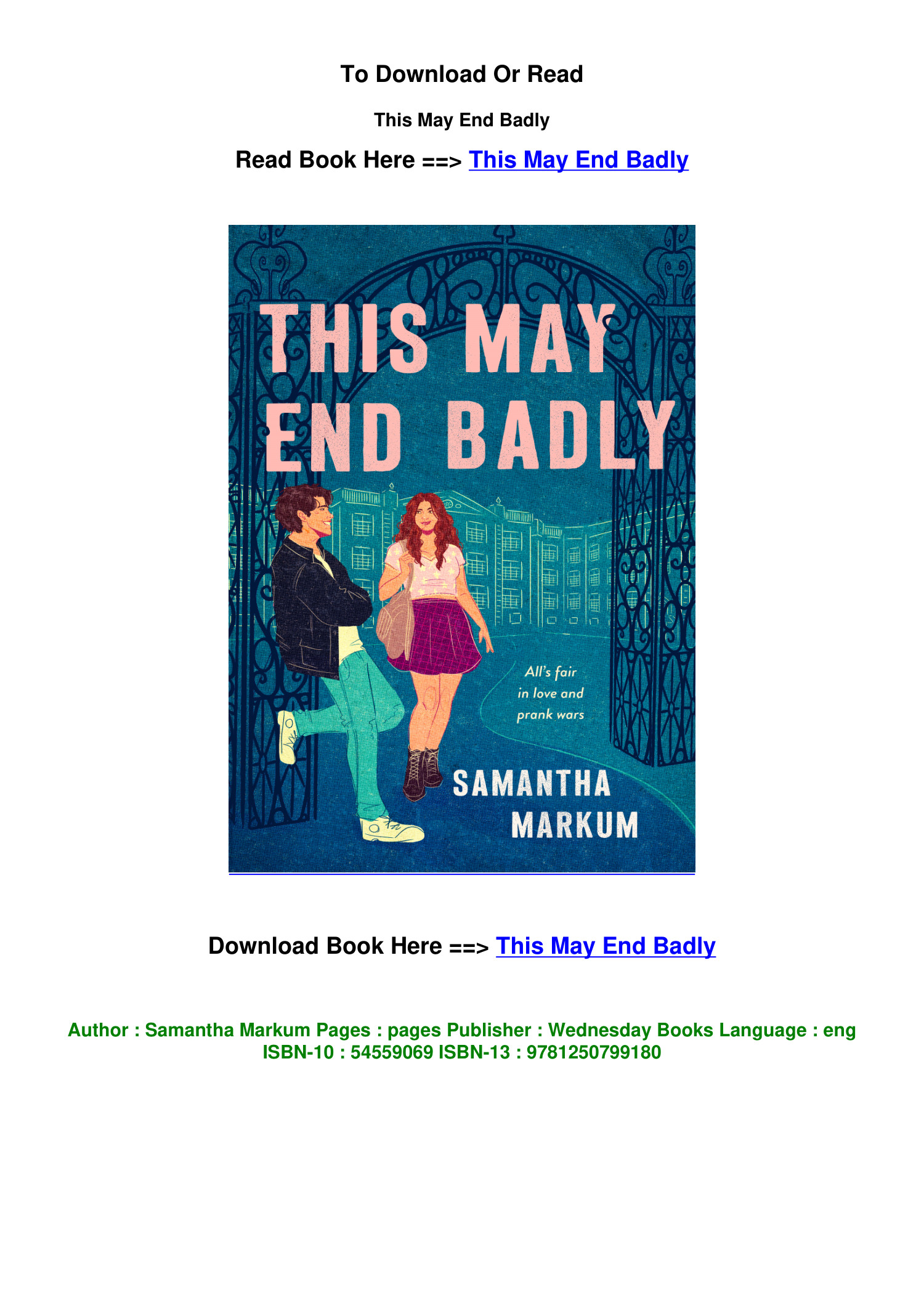 EPUB download This May End Badly By Samantha Markum.pdf | DocDroid