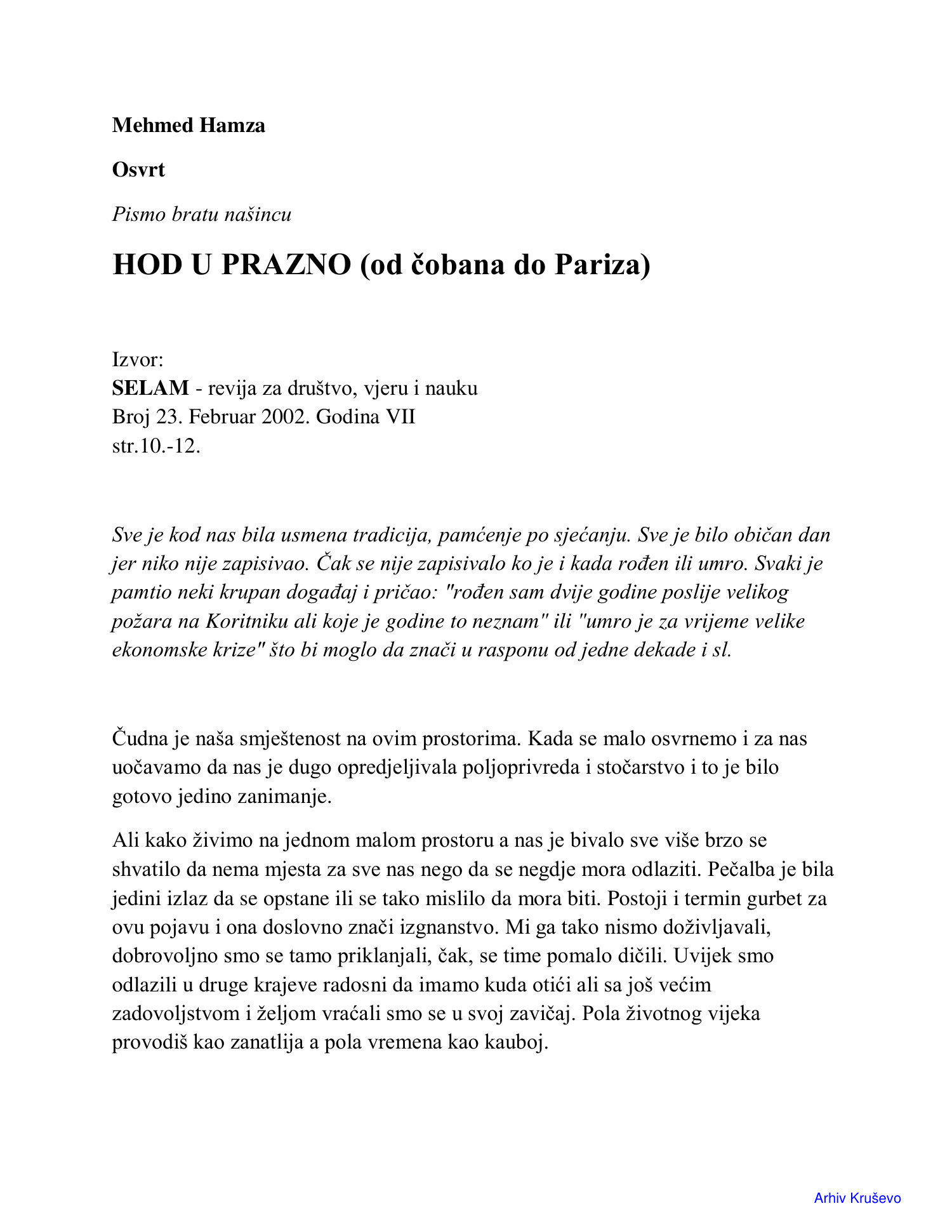 Mehmed Hamza - Hod u prazno 1.pdf | DocDroid