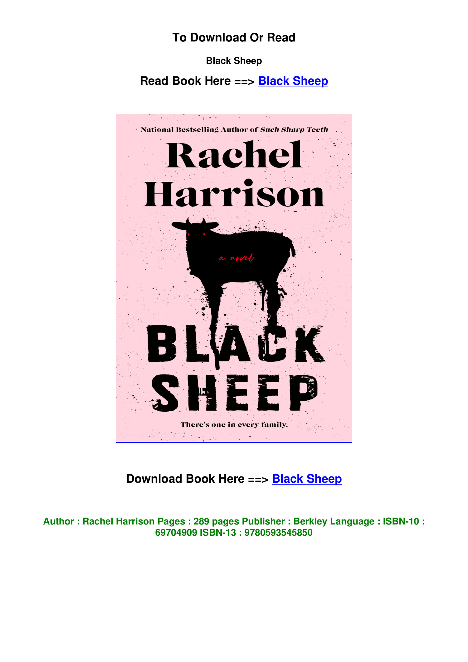pdf download Black Sheep By Rachel Harrison.pdf | DocDroid