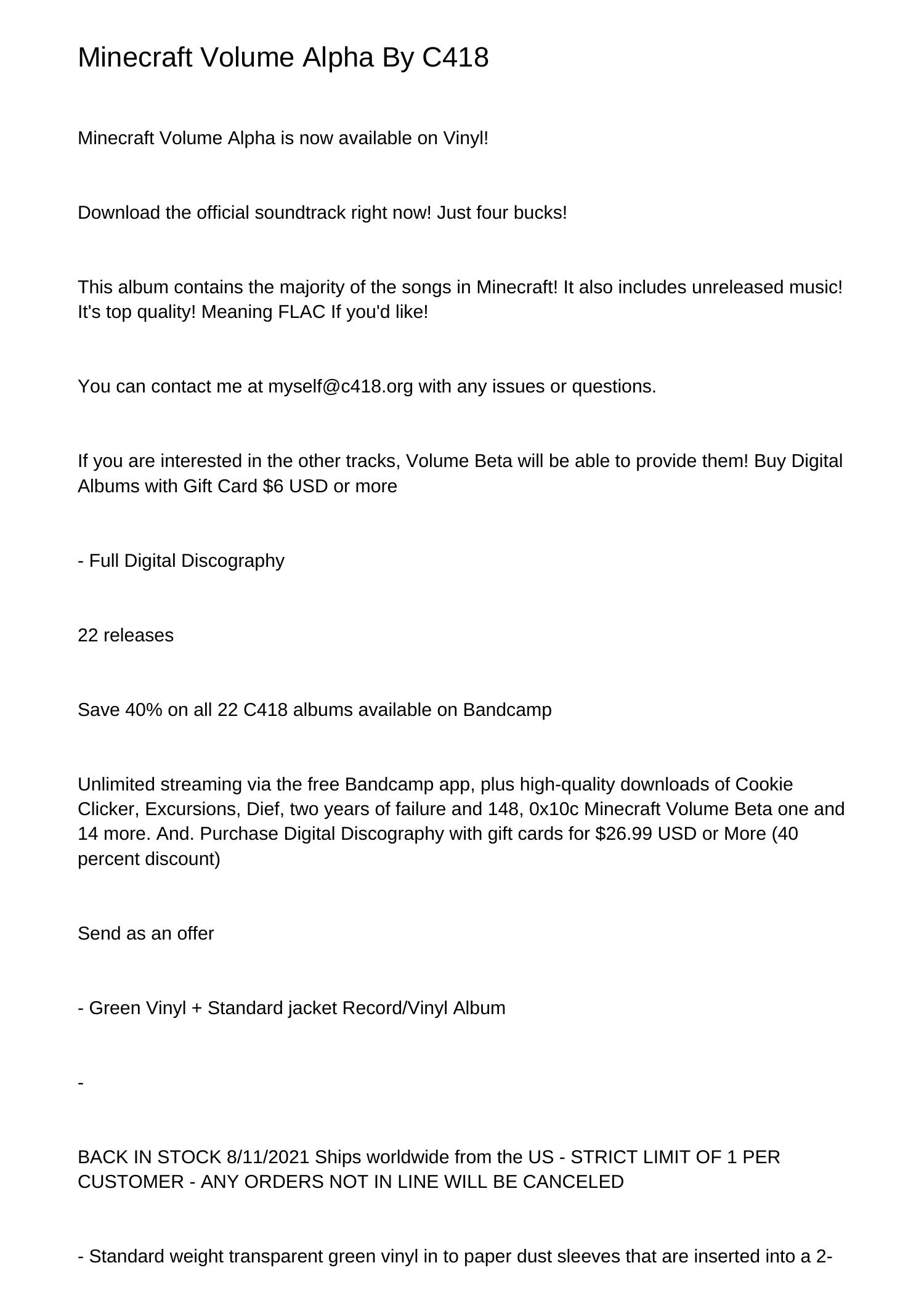 Minecraft Volume Alpha By C418realj.pdf.pdf | DocDroid