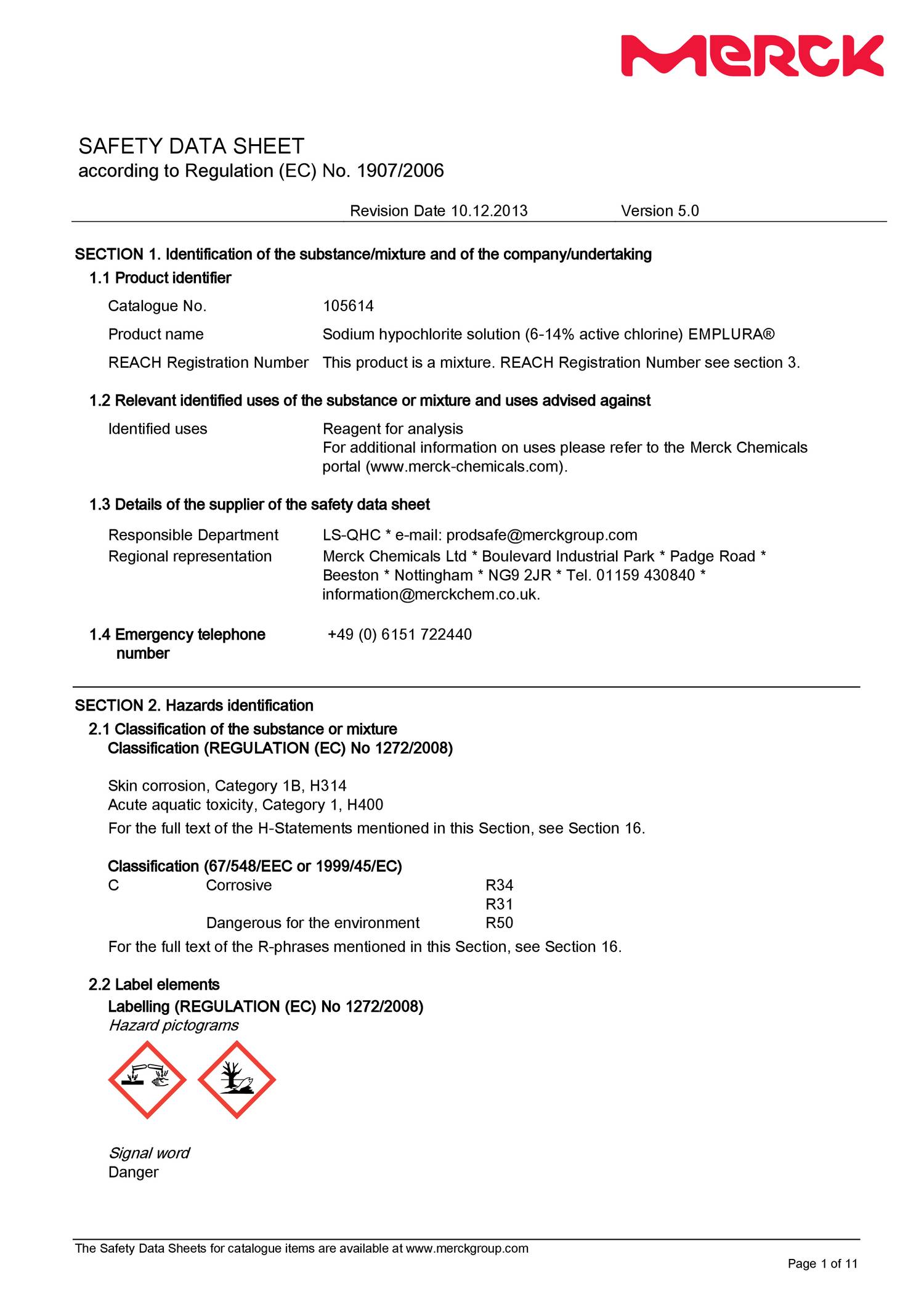 Sodium hypochlorite 6-14% Merck.pdf | DocDroid