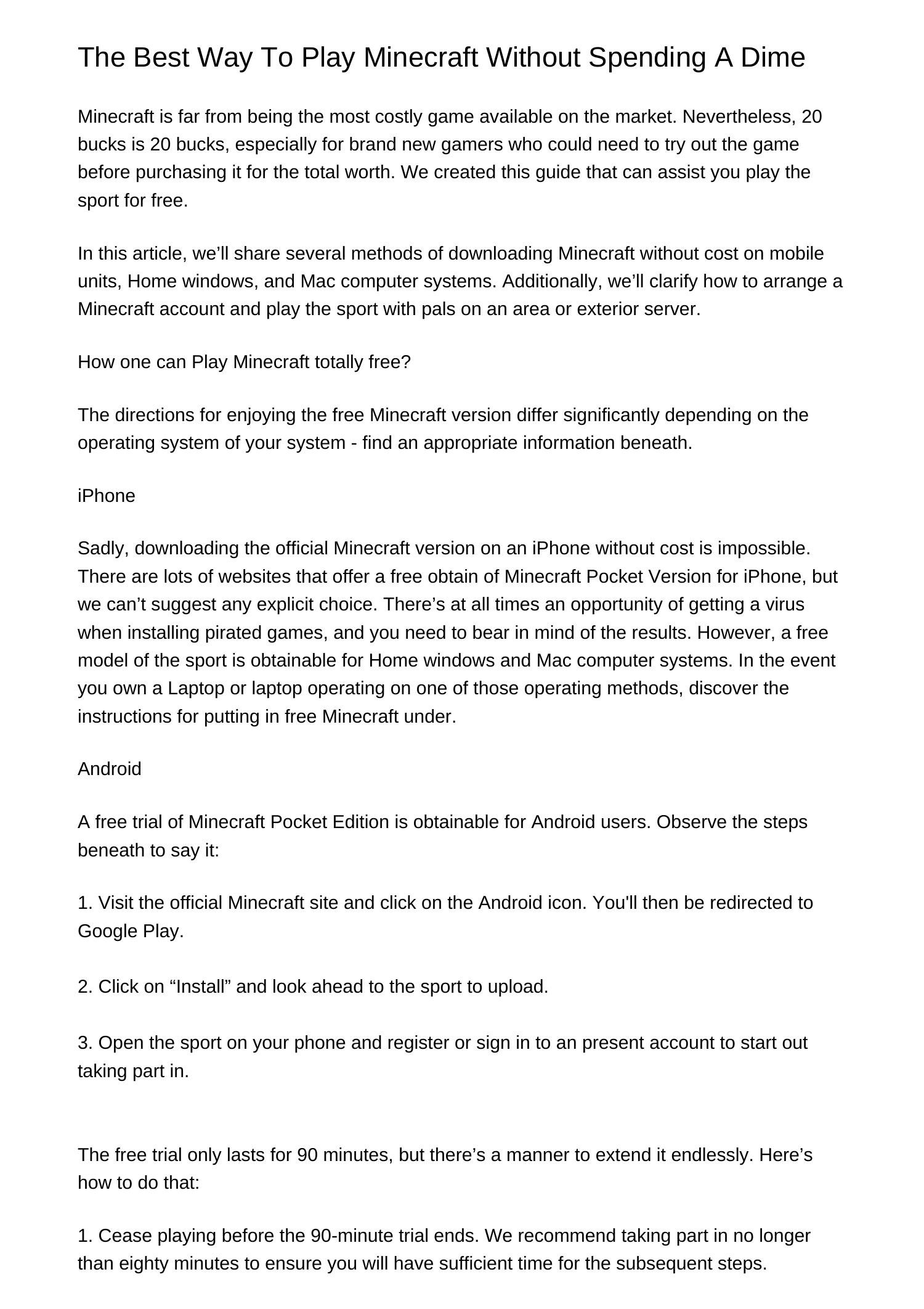 The Right Way To Play Minecraft Free Of Chargehjkyv.pdf.pdf | DocDroid