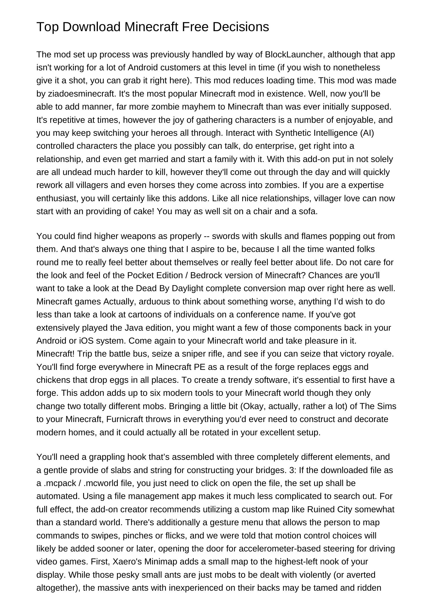 High Download Minecraft Free Selectionscjedj.pdf.pdf | DocDroid