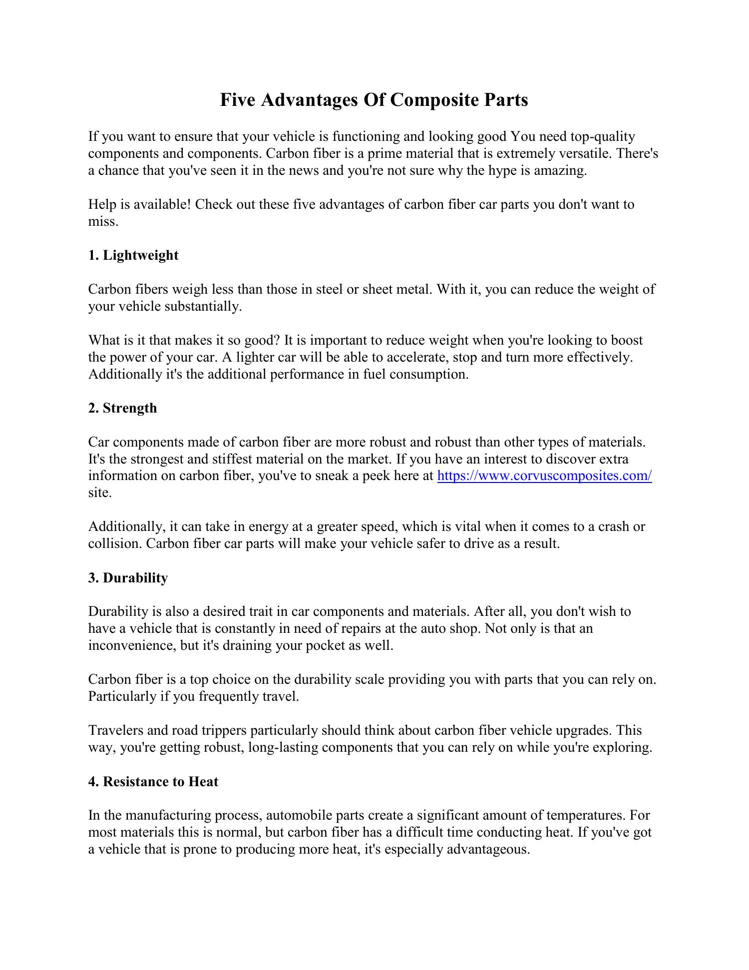 Five Advantages Of Composite Parts.pdf-.pdf | DocDroid