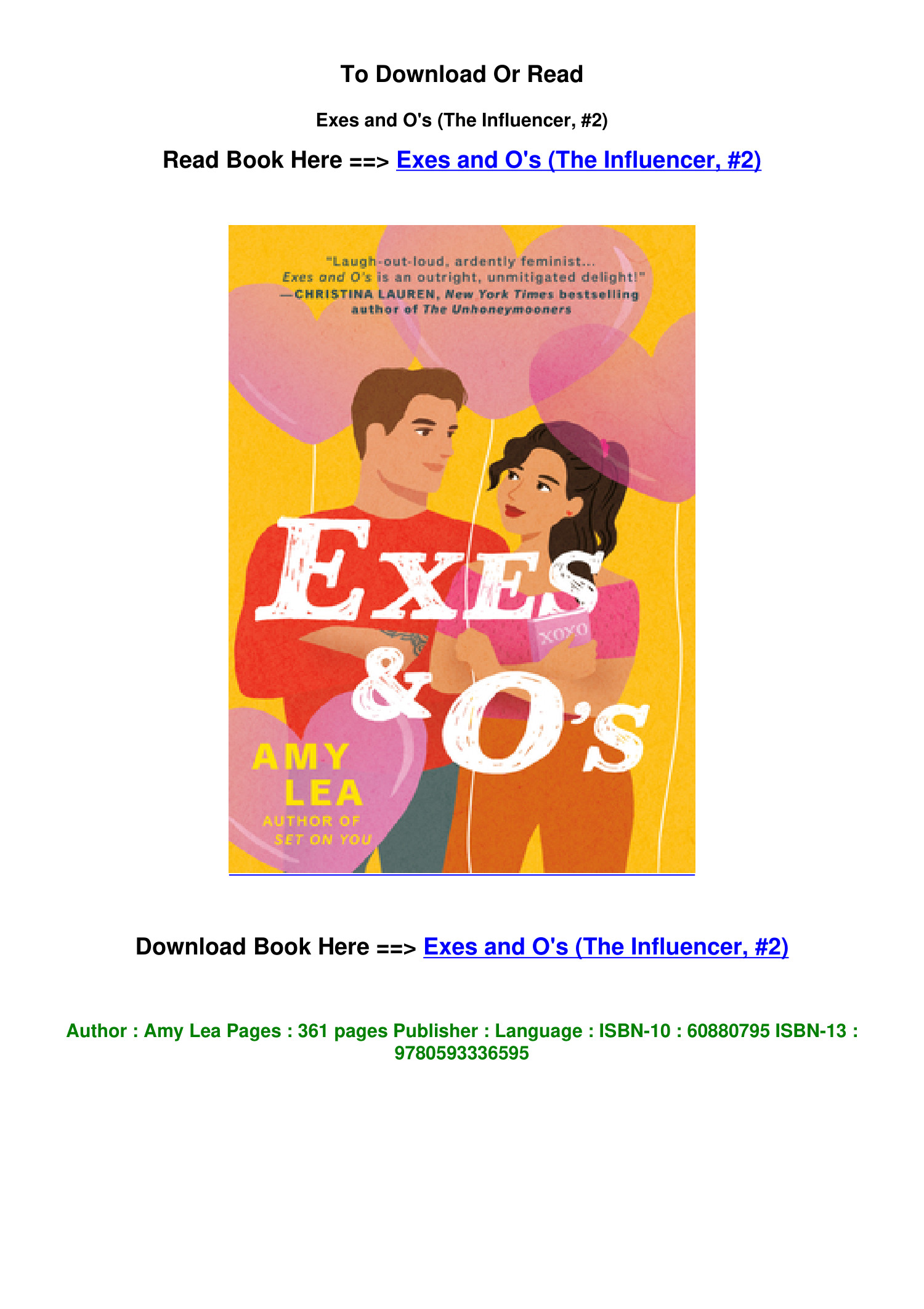 download PDF Exes and O s The Influencer 2 BY Amy Lea.pdf | DocDroid