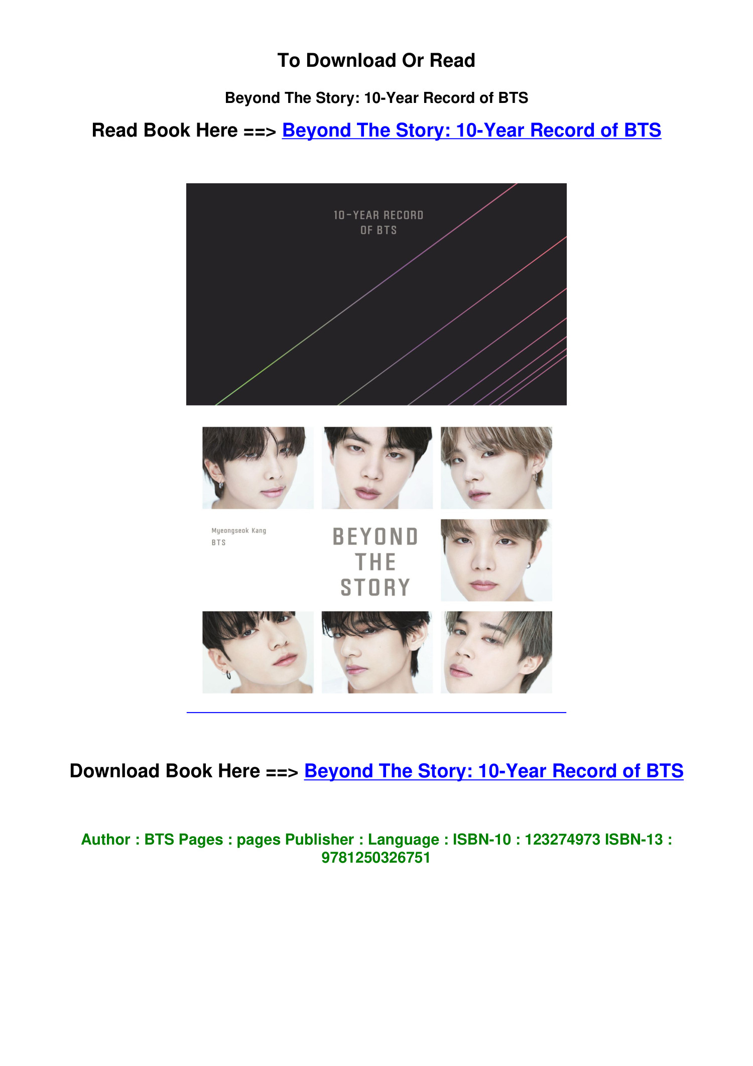 pdf download Beyond The Story 10 Year Record of BTS by BTS.pdf | DocDroid