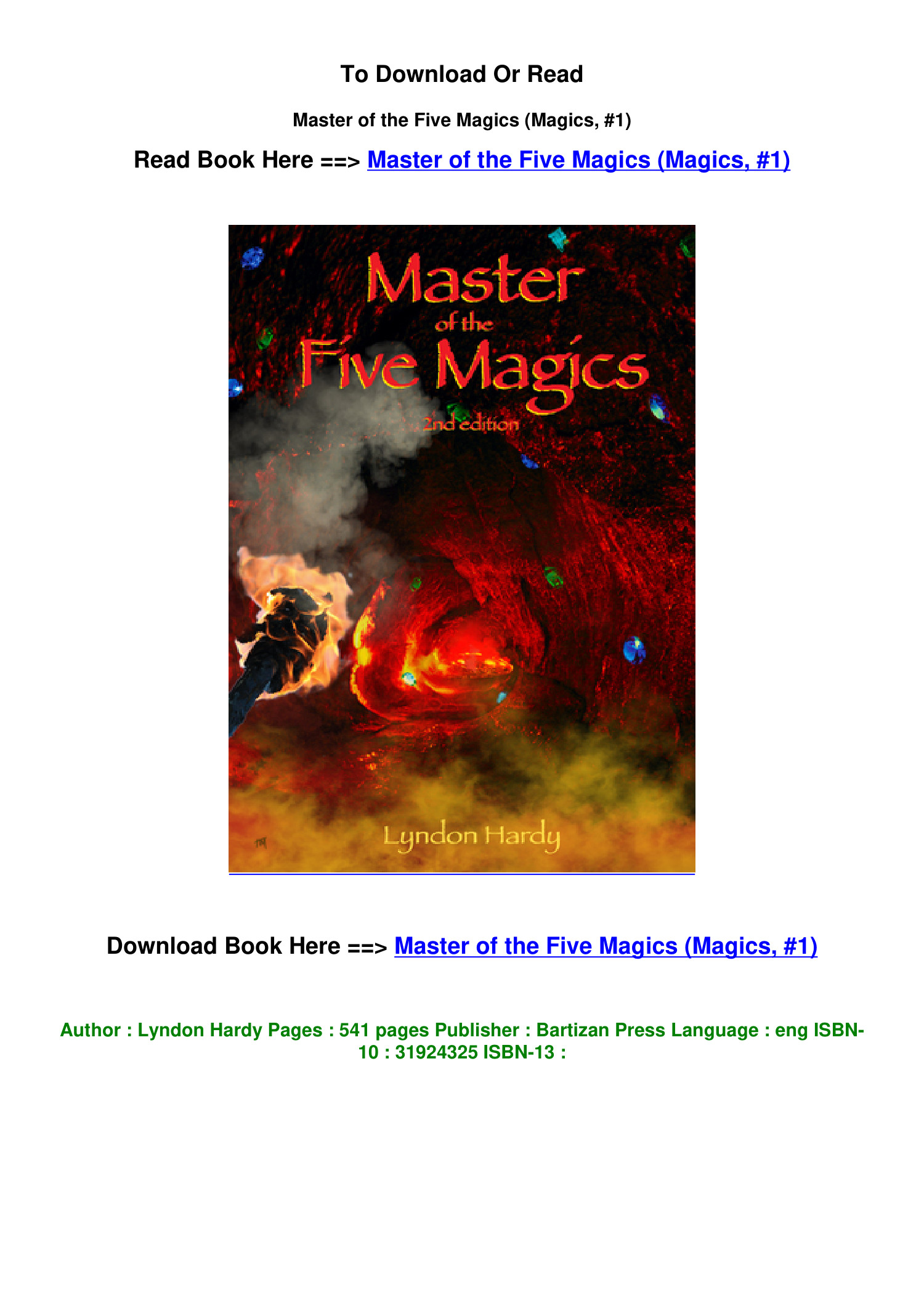 Pdf DOWNLOAD Master of the Five Magics Magics 1 BY Lyndon Hardy.pdf | DocDroid