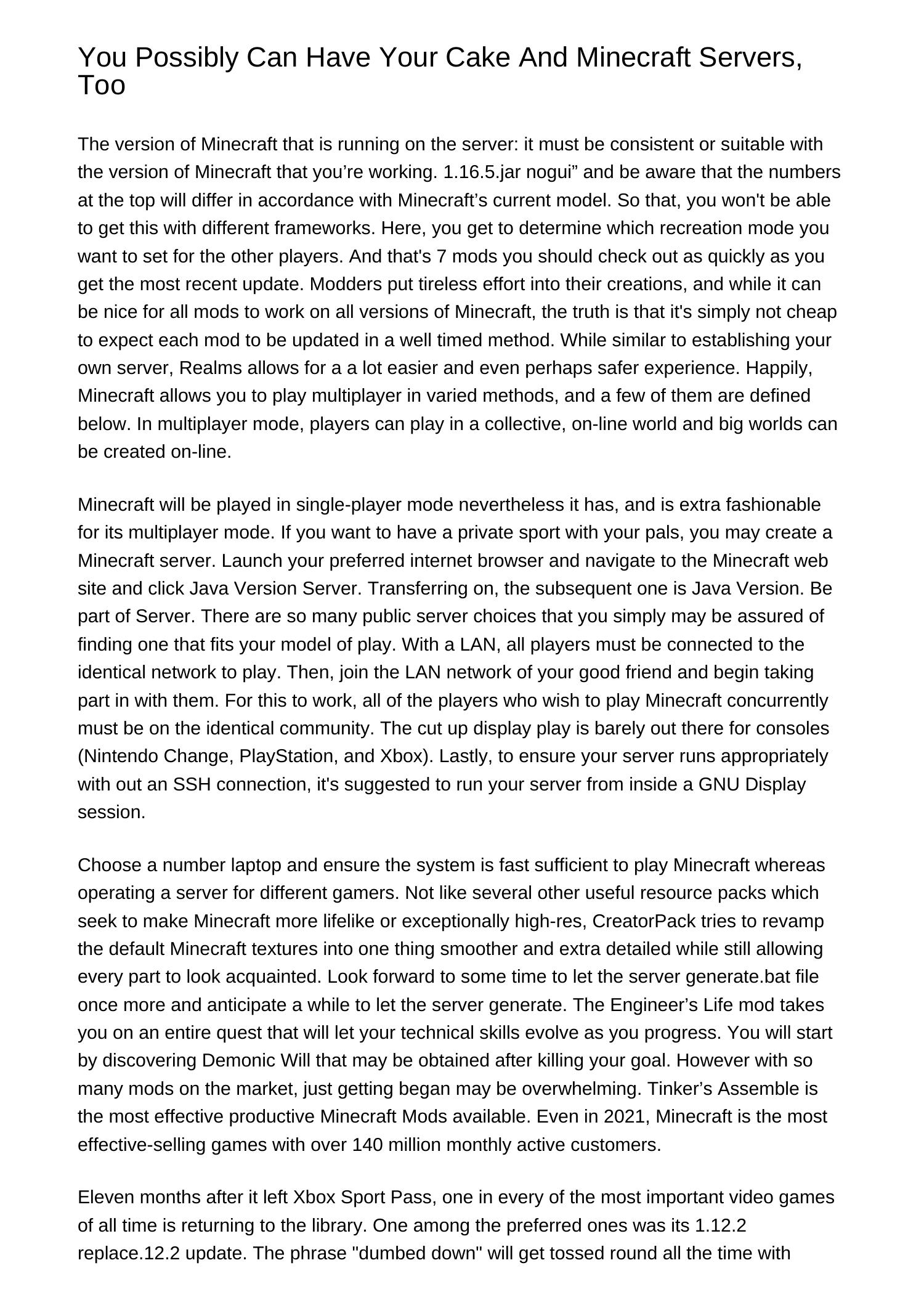 You Can Have Your Cake And Minecraft Servers Tooftzyn.pdf.pdf | DocDroid