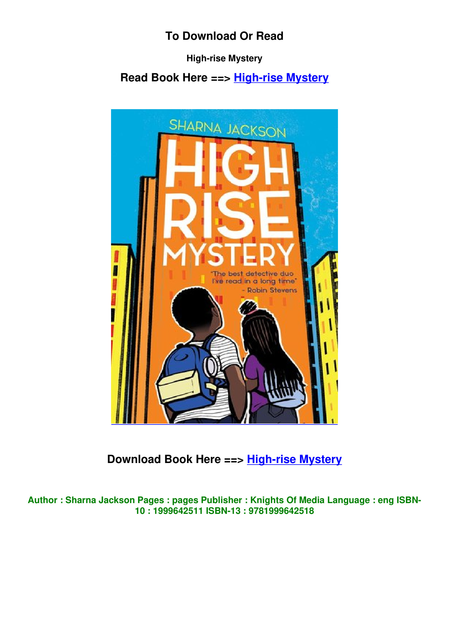 pdf DOWNLOAD High rise Mystery by Sharna Jackson.pdf | DocDroid
