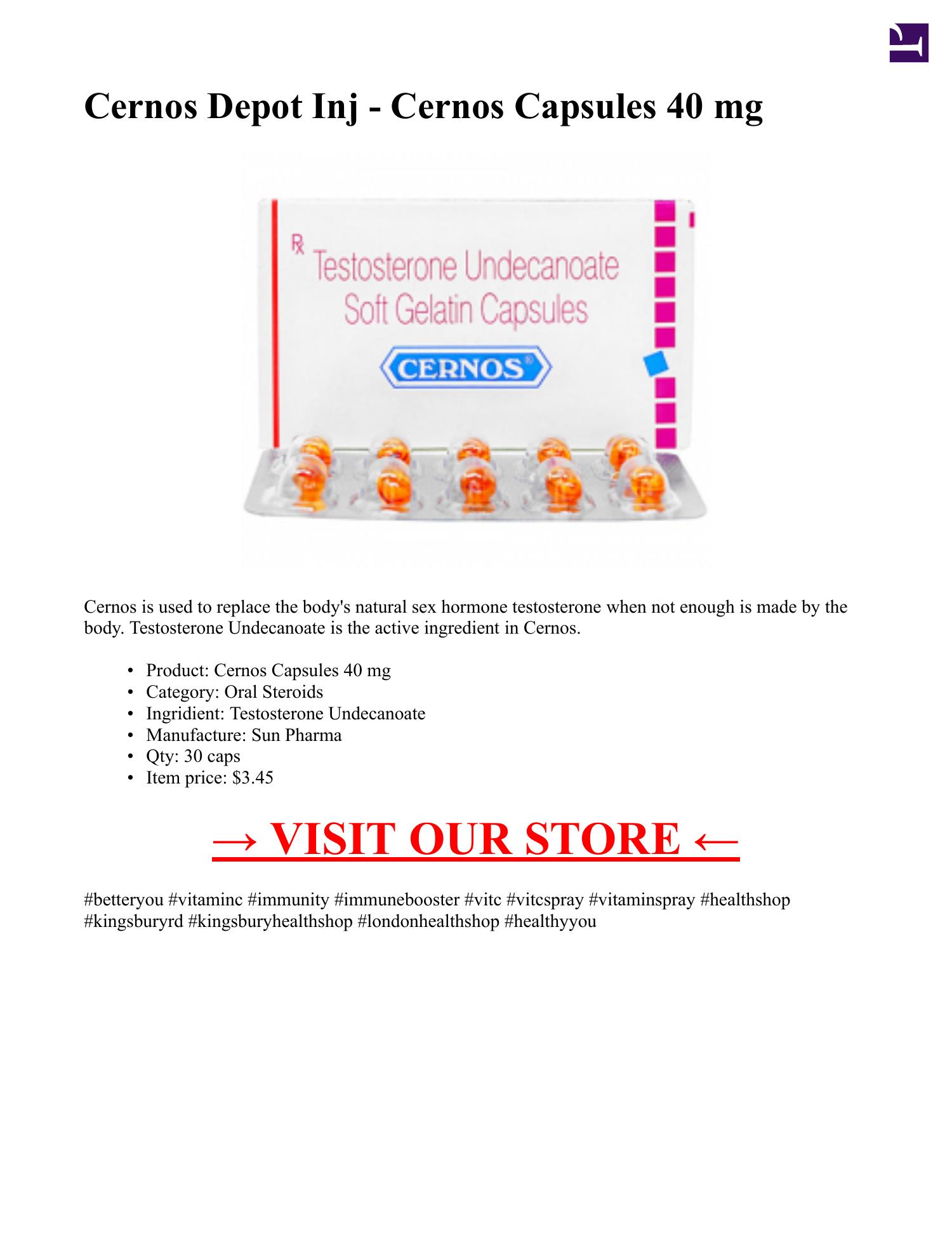 Cernos Depot Inj - Cernos Capsules 40 mg 30 caps .pdf | DocDroid