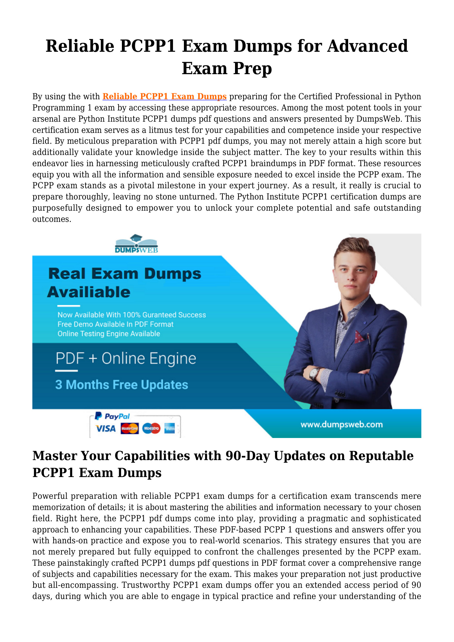 Reliable PCPP1 Exam Dumps for Sophisticated Exam Prep.pdf | DocDroid