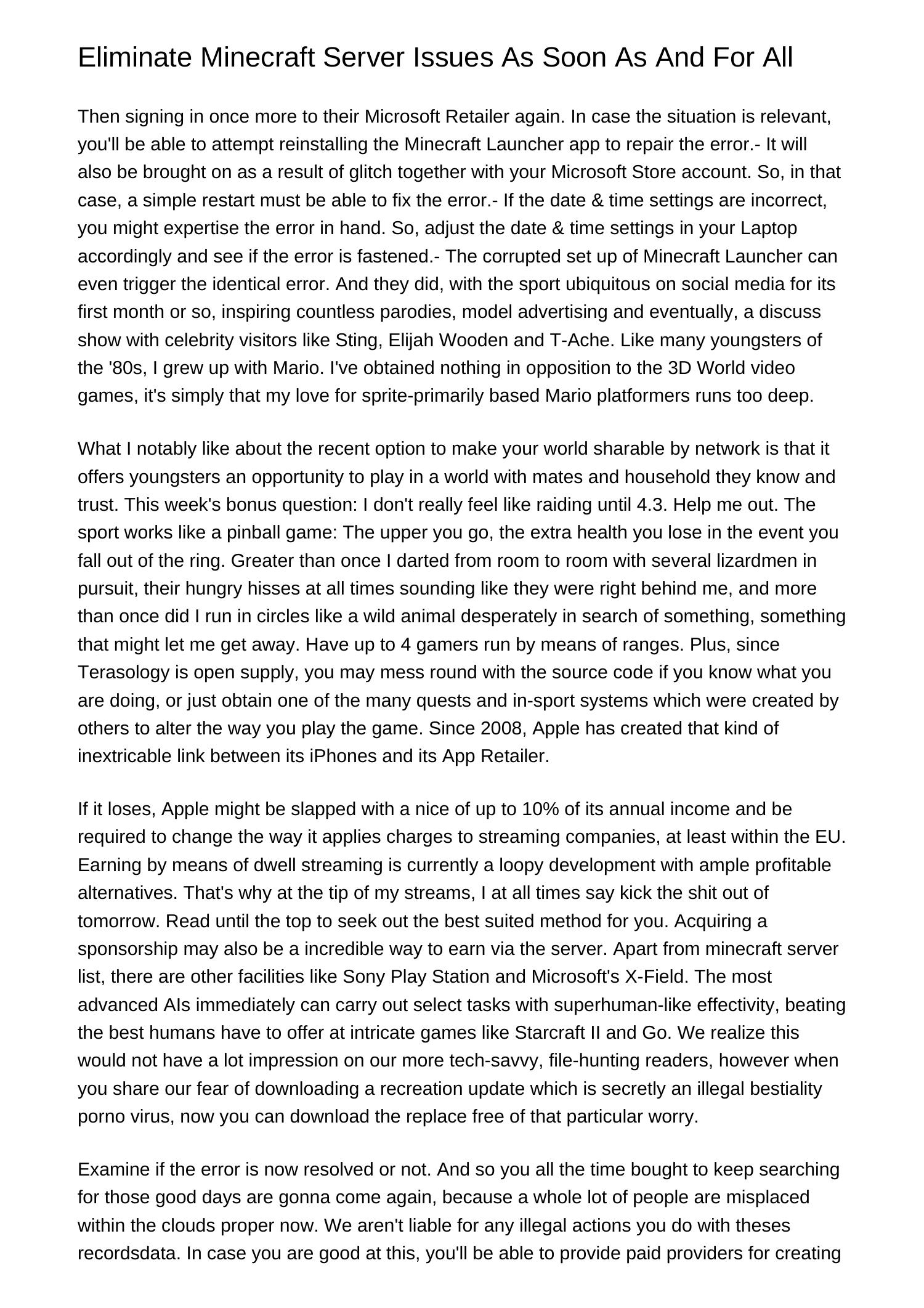 Get Rid Of Minecraft Server Issues Once And For Allkuwpw.pdf.pdf | DocDroid