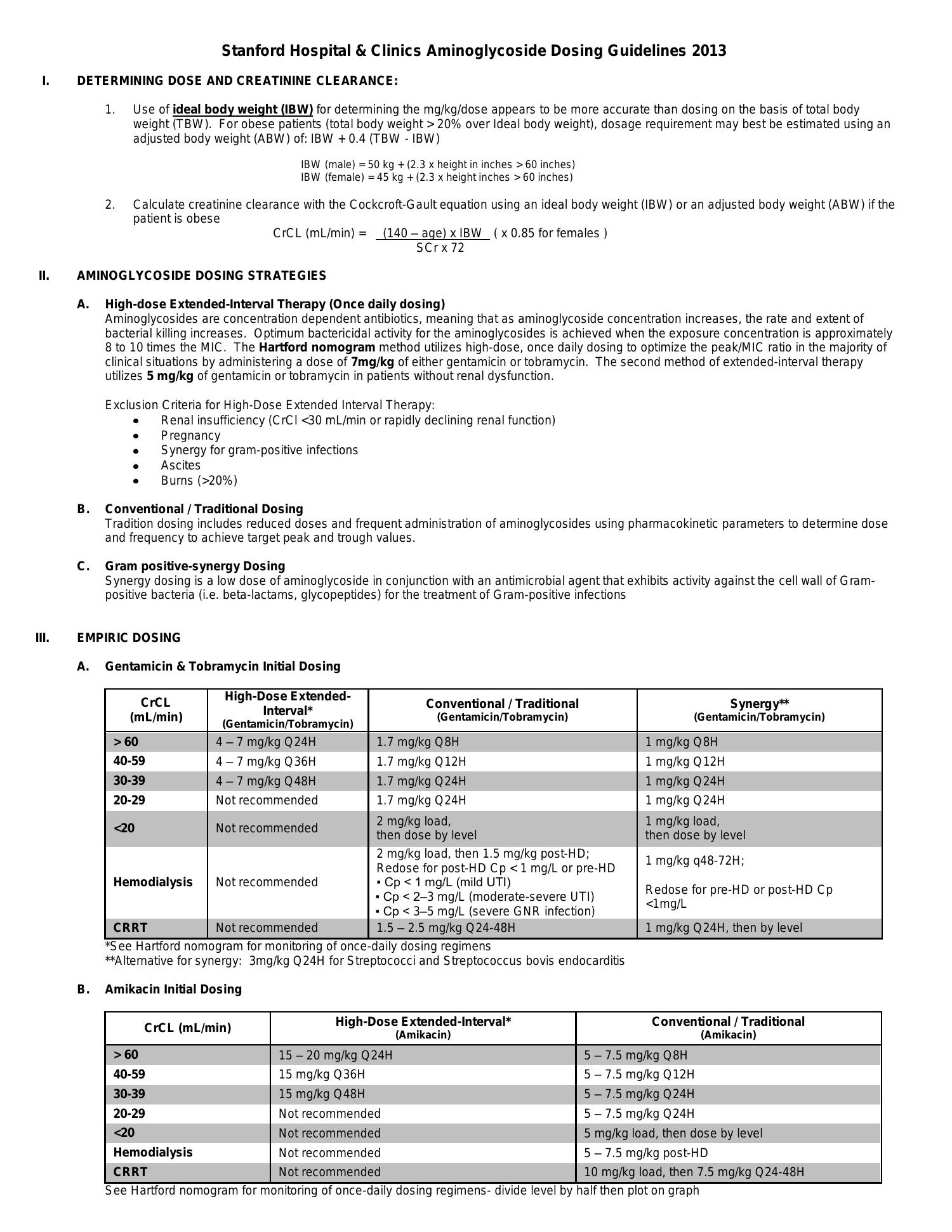 Stanford Hospital & Clinics Aminoglycoside Dosing Guidelines 2013.pdf ...