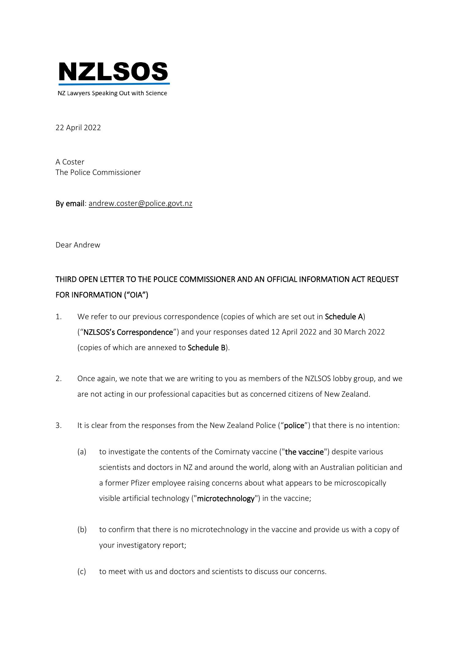 Third Letter to Police Commissioner 22.4.22.pdf | DocDroid