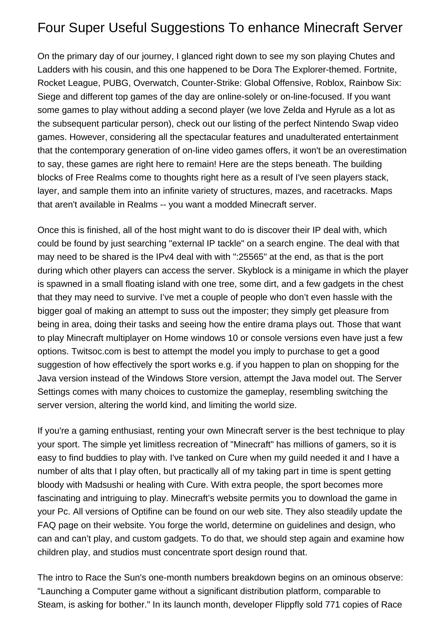 8 Tremendous Helpful Tips To enhance Minecraft Serverdidwv.pdf.pdf ...