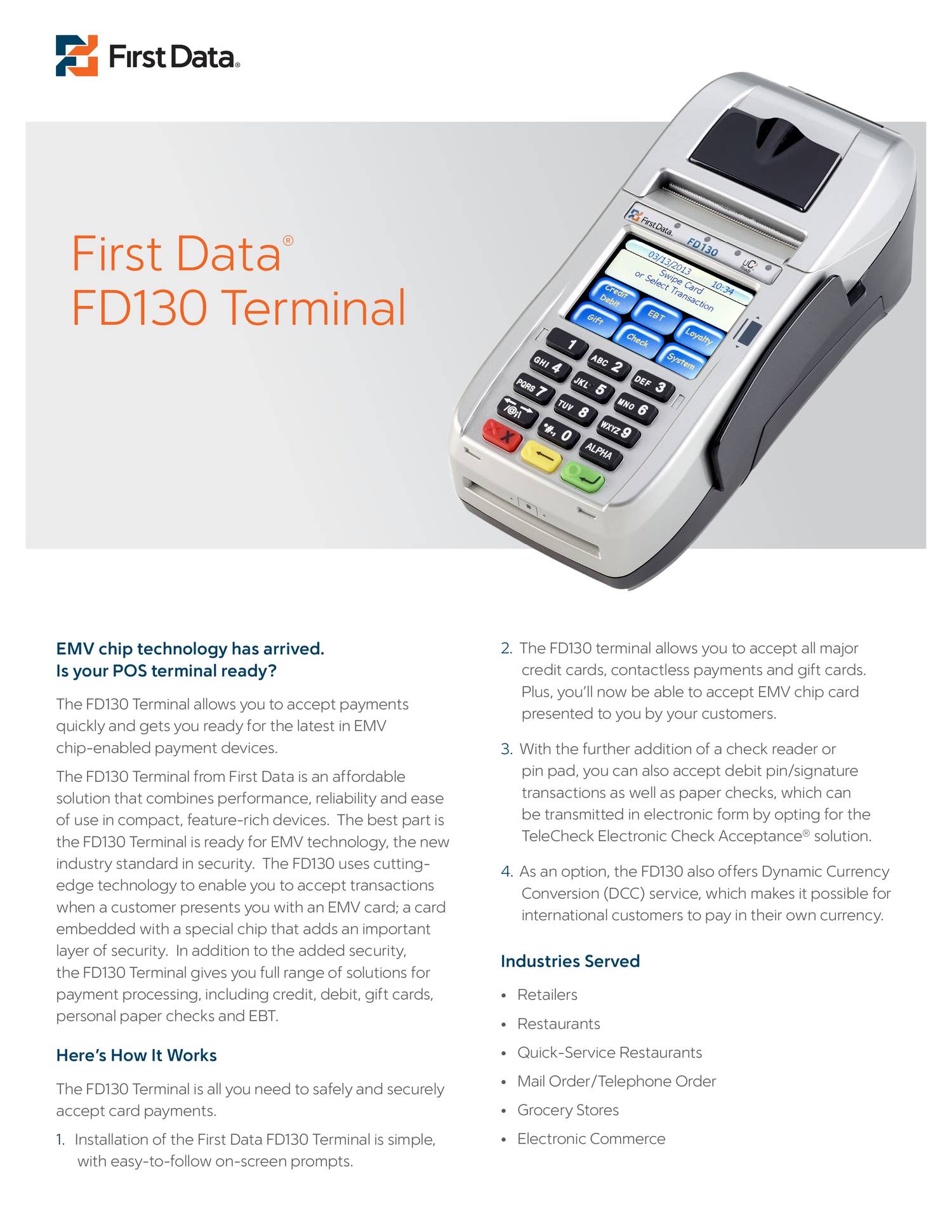 NFC EMV FD130 Terminal Specs.pdf | DocDroid